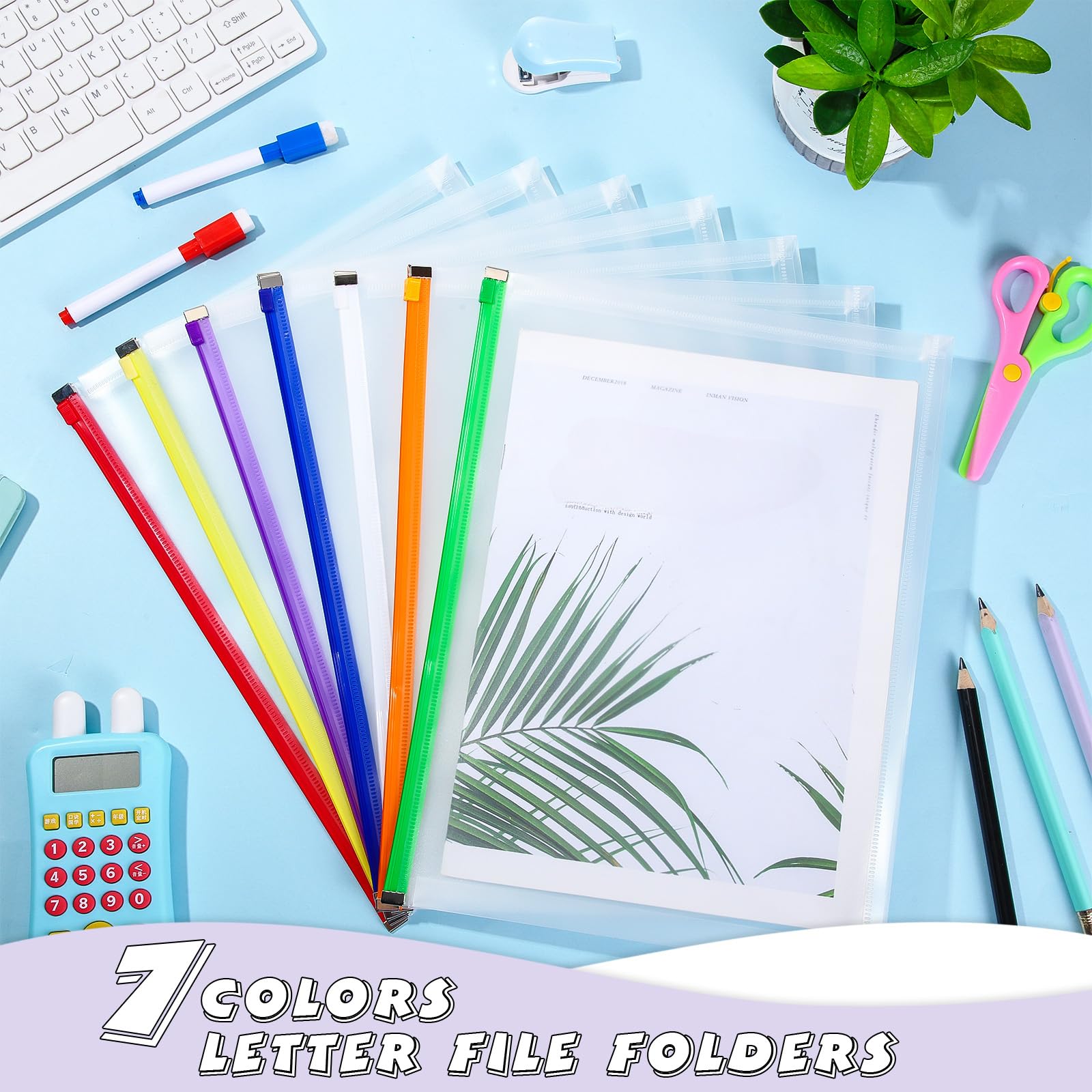 Snapklik.com : Yexiya 14 Pcs Clear Plastic Zip Envelopes A4 Zipper ...