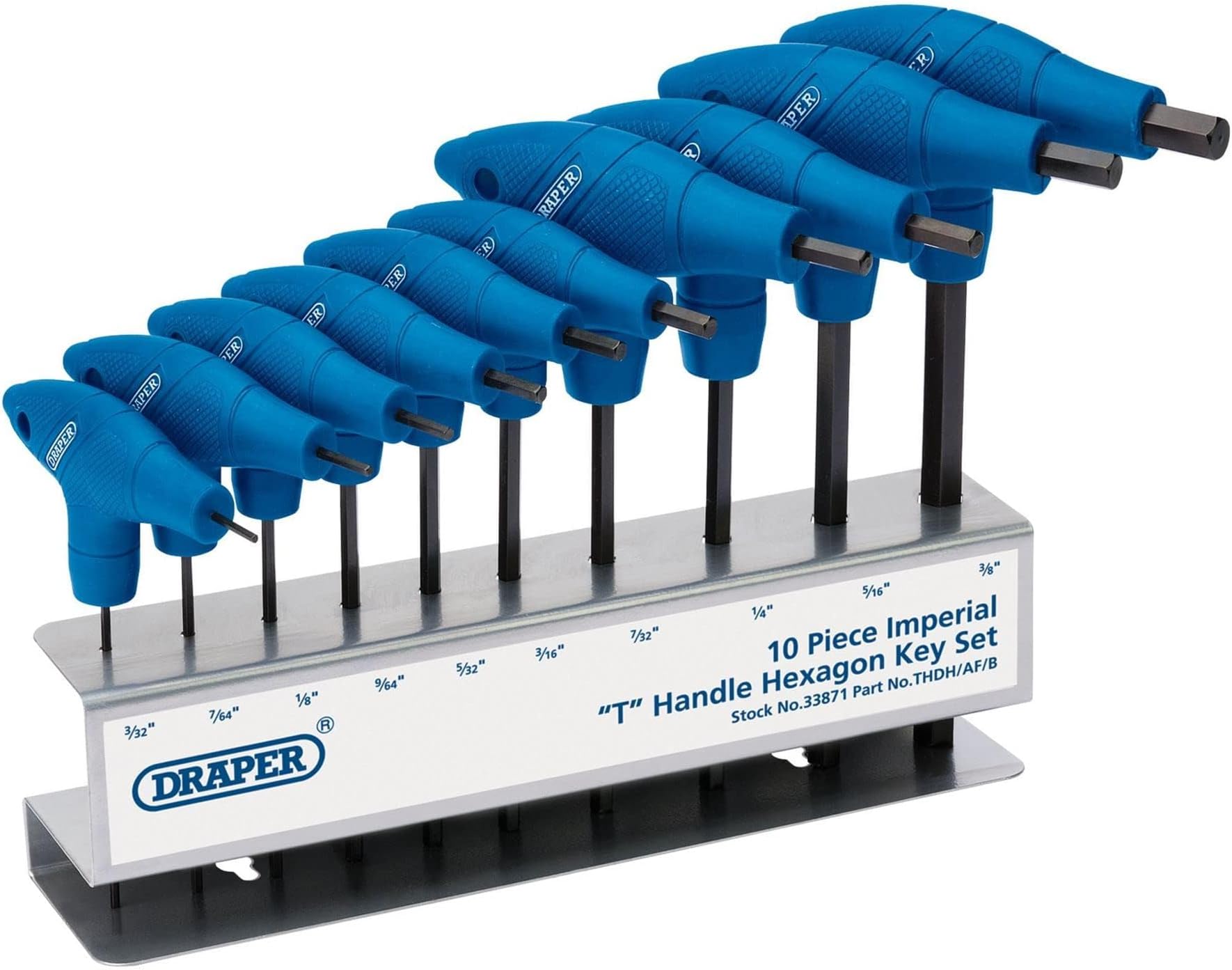 Draper 33688 Imperial Hexagon Hexagon Allen Key Set, 10 Pieces , Blue ...