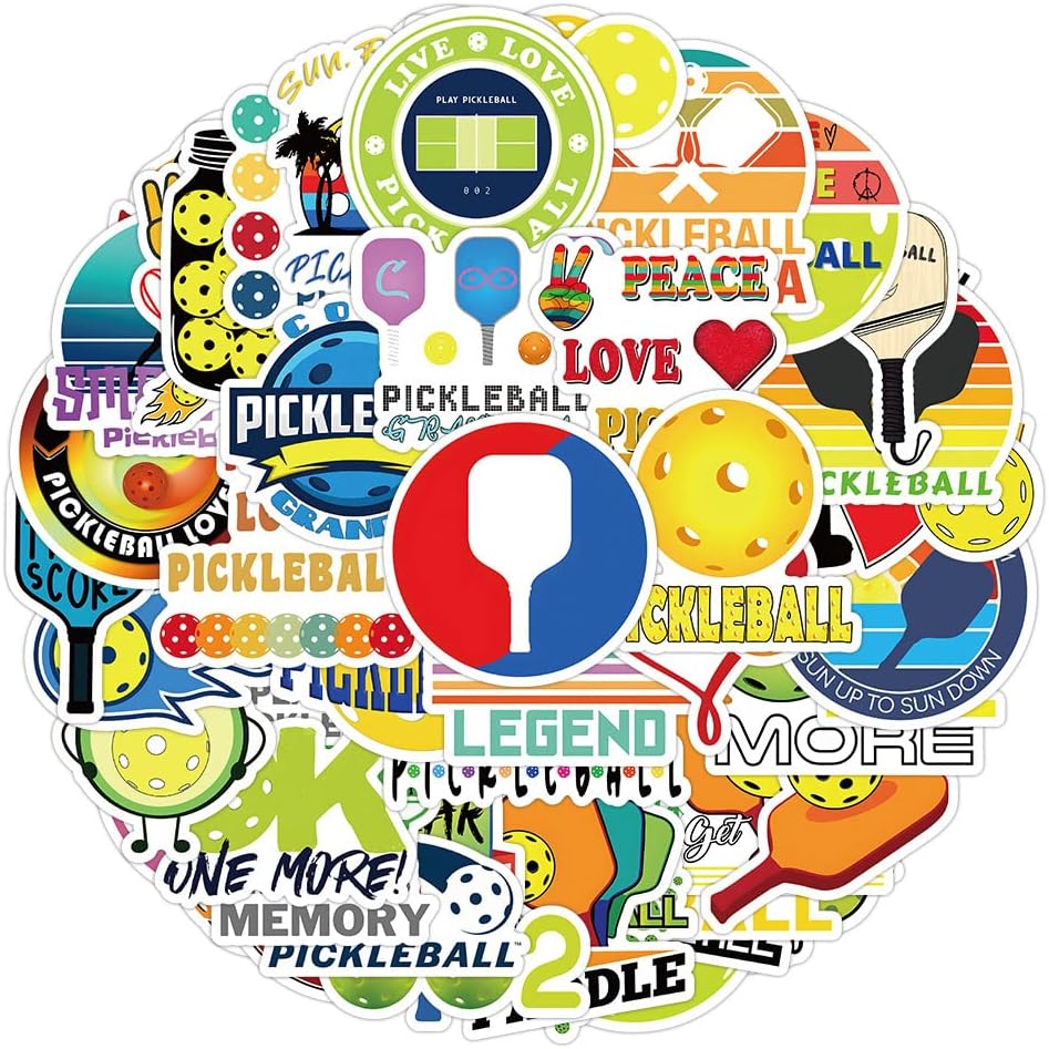 Amazon.com: 50 Pieces Pickleball Stickers, Pickleball Vinyl Stickers ...