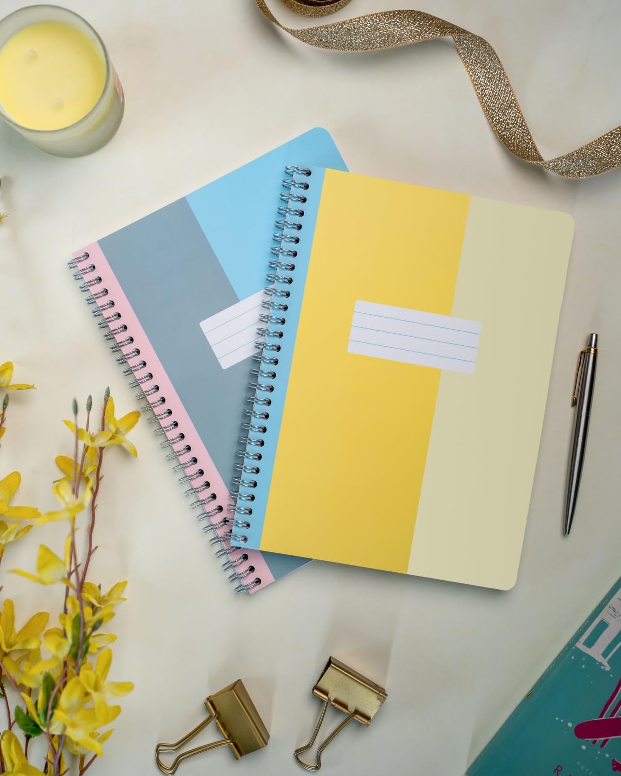 Camlin Premio 64 GSM Spiral 5 Subject Single Line 300 pages Notebook ...