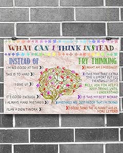 Amazon.com: What I Can Think Instead Poster/Canvas School Supplies ...
