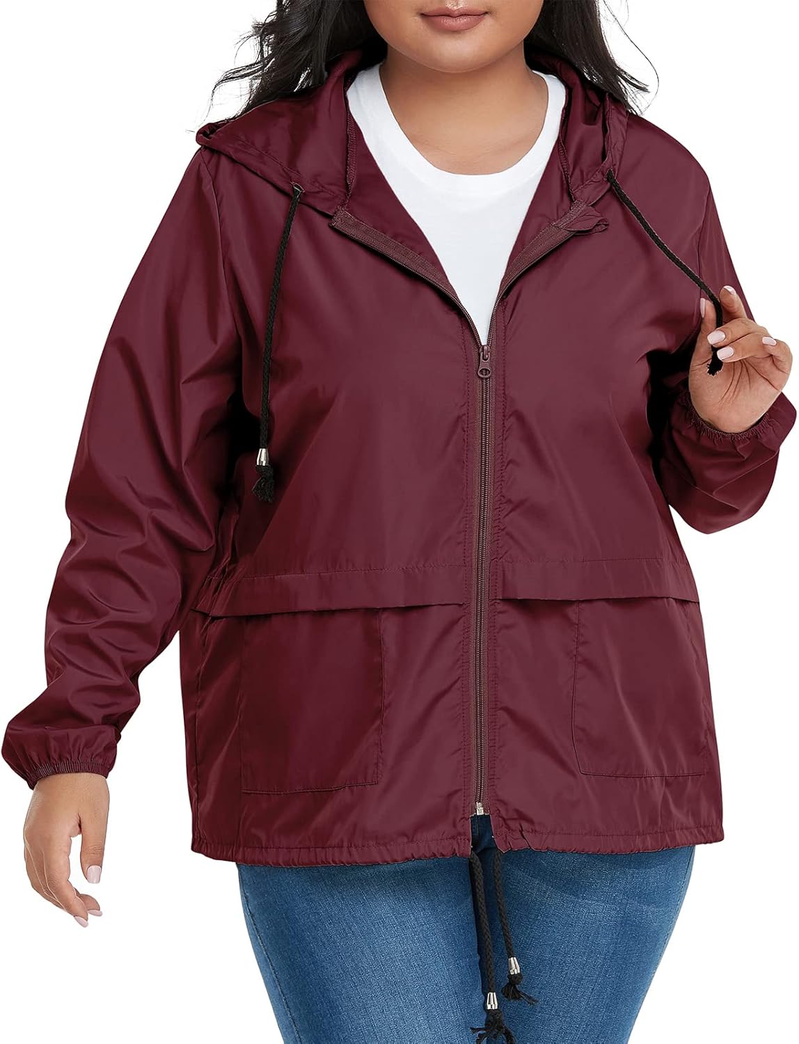 Amazon.com: American Trends Plus Size Women Rain Coats Lightweight ...