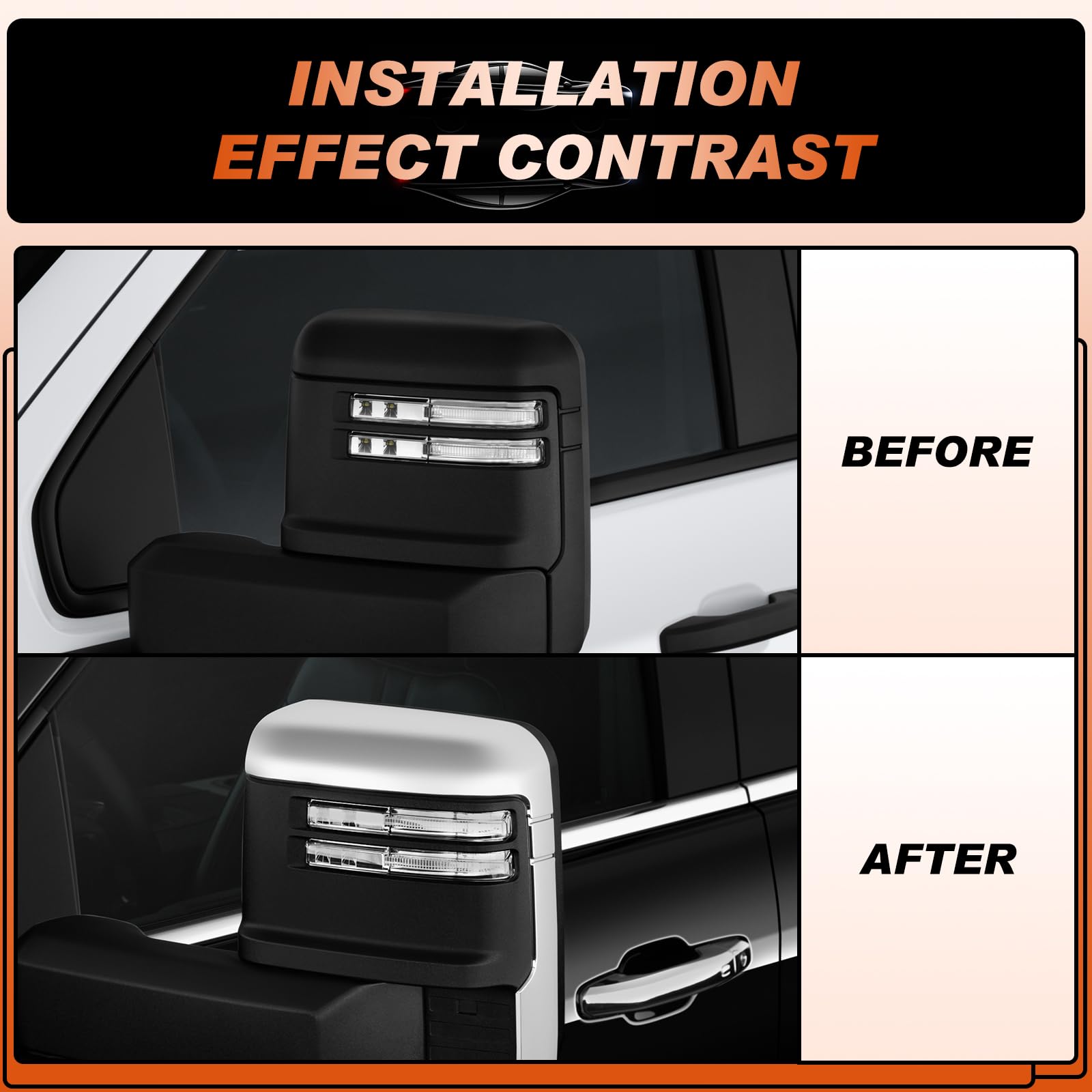 Snapklik.com : Sliver Tow Mirror Caps Fit For Chevy Chevrolet Silverado ...