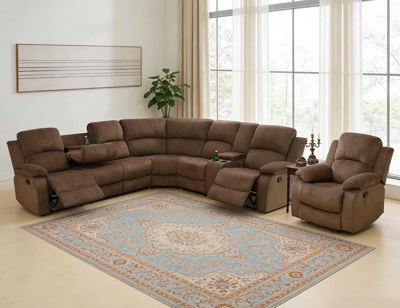 Amazon.com: Anthato Juego de sofá seccional reclinable manual, juegos ...