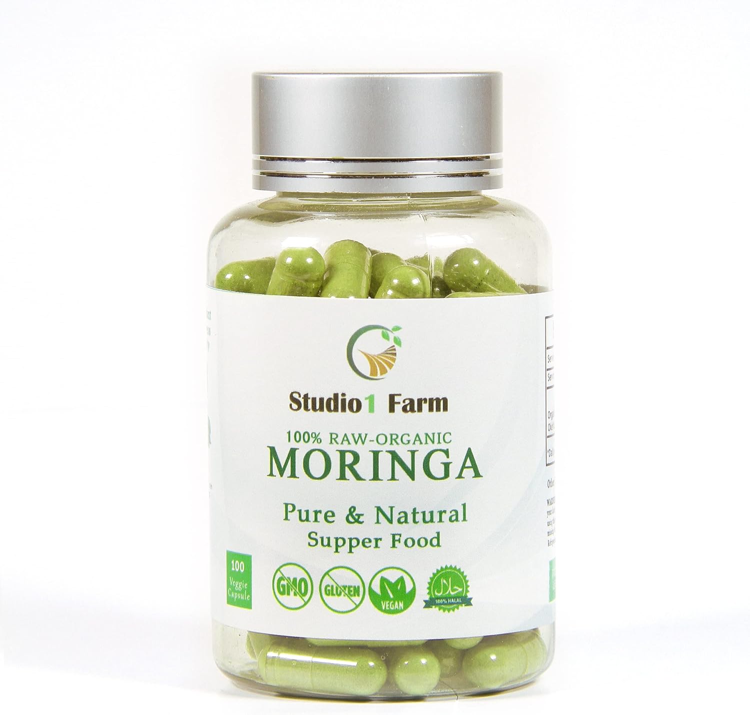 STUDIO1FARM Moringa Capsules Single Origin Organic Moringa Powder ...
