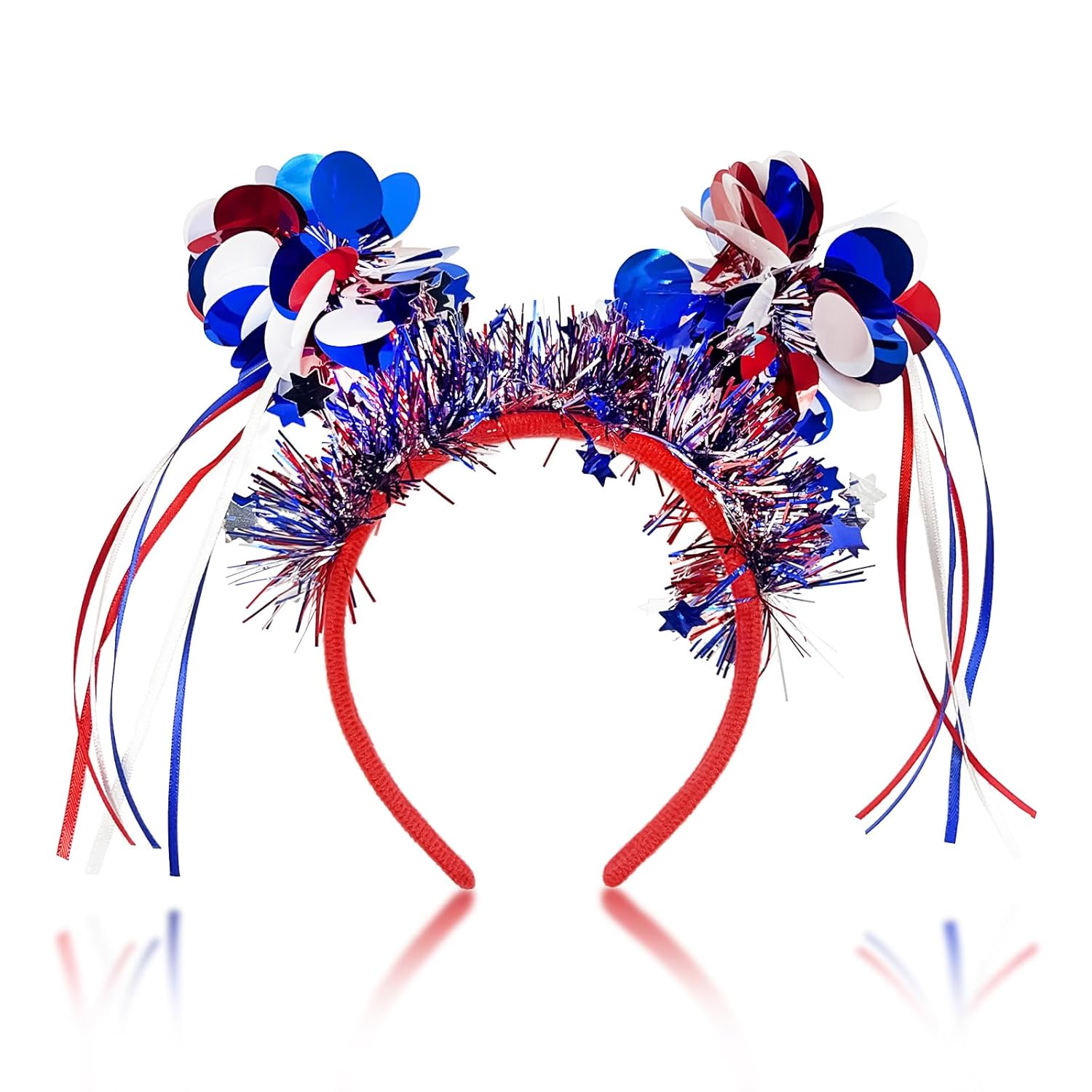 Amazon.com : Doneace Patriotic Pom Pom Headband, 4th of July ...