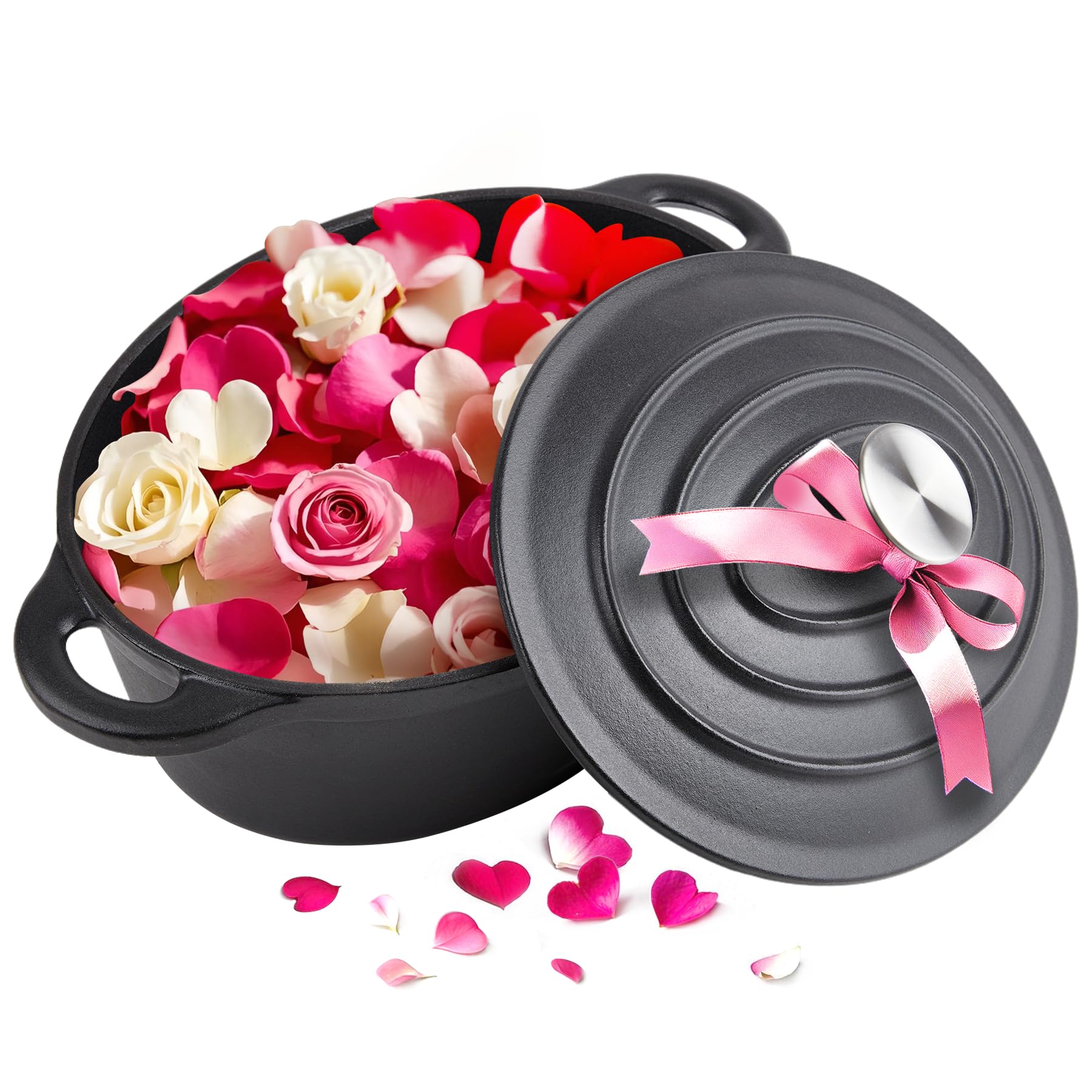 Amazon.com: 5.5 Quart Oval Cast Iron Dutch Oven Pot with Lid, Oven Safe ...