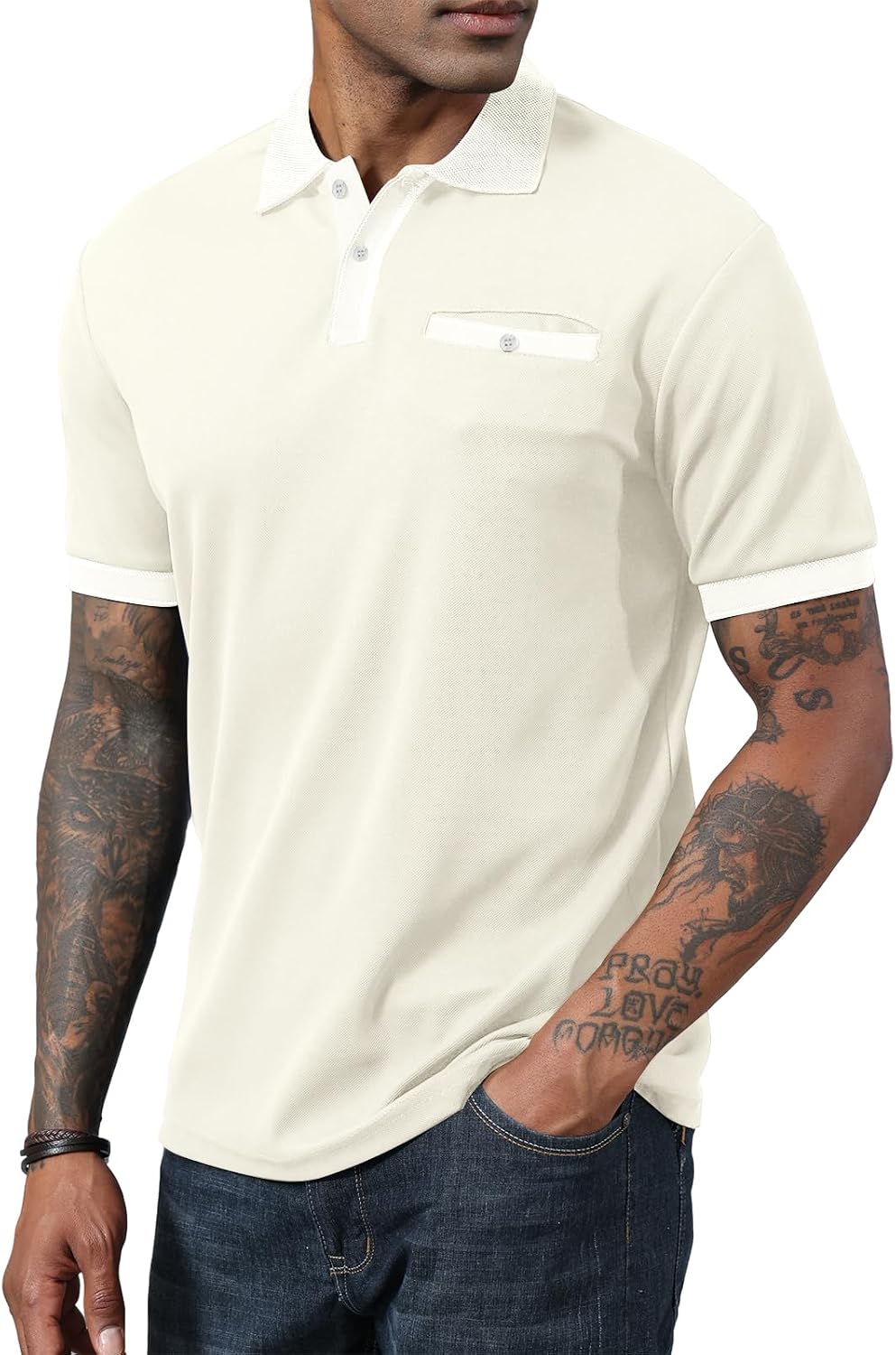 Amazon.com: Mens Polo Shirts Short Sleeve Golf Casual Polo Collar ...