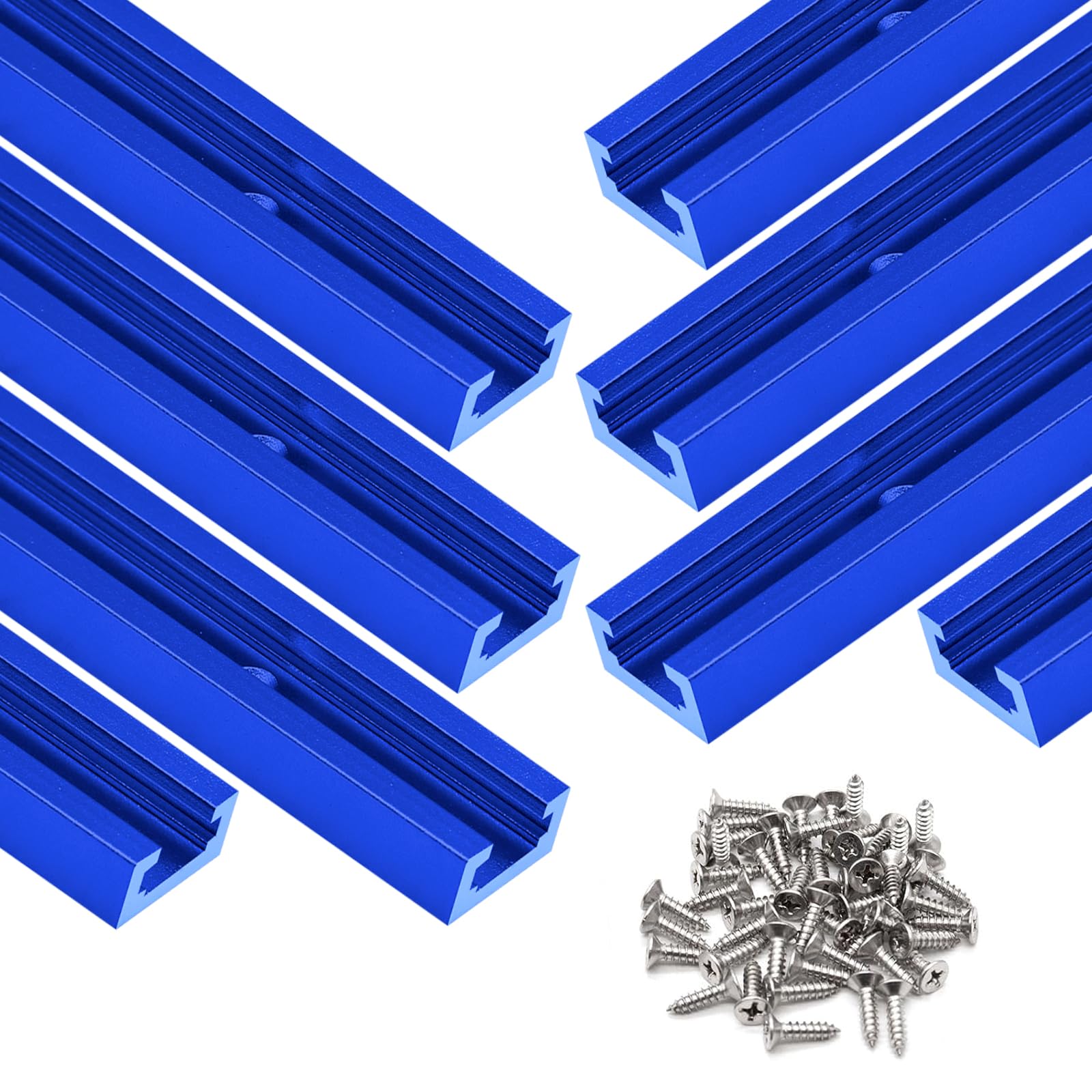 SeekLiny T Tracks for Woodworking,8Pcs Aluminum 12 inch Double Cut ...