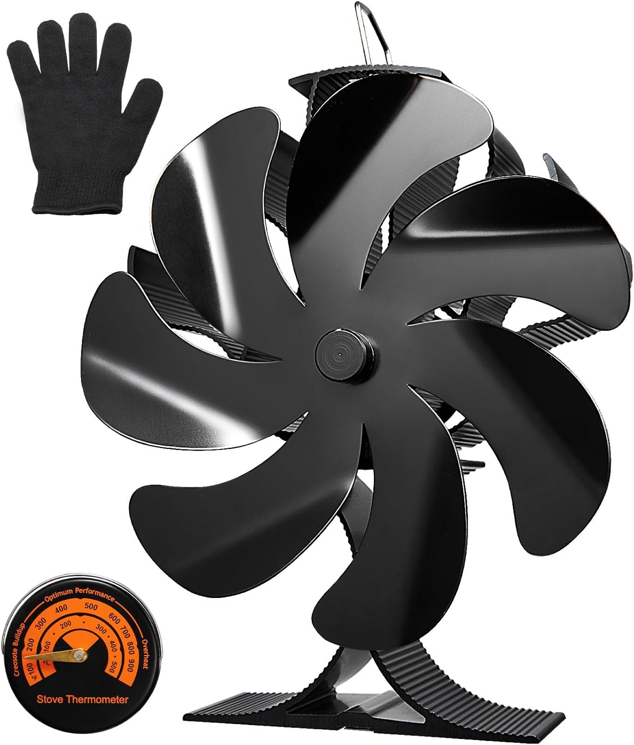 Stove Fan-Log Burner Fan with 7 Blades, Heat Powered Fan,Fire Fan for ...