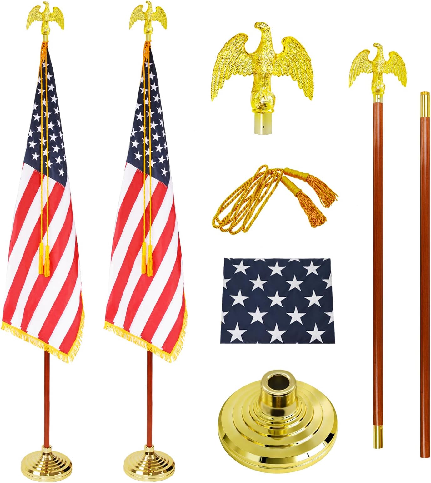 Amazon.com : US Flag Factory - American Flag Indoor Display Set with 8 ...