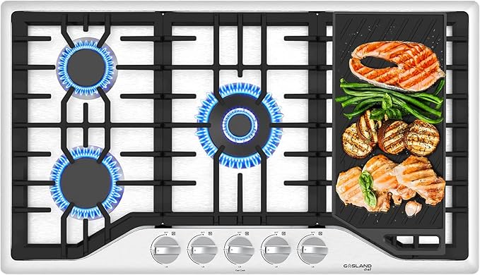 Amazon.com: 36 Inch Gas Cooktop with Griddle, GASLAND PRO GH3365SF 5 ...