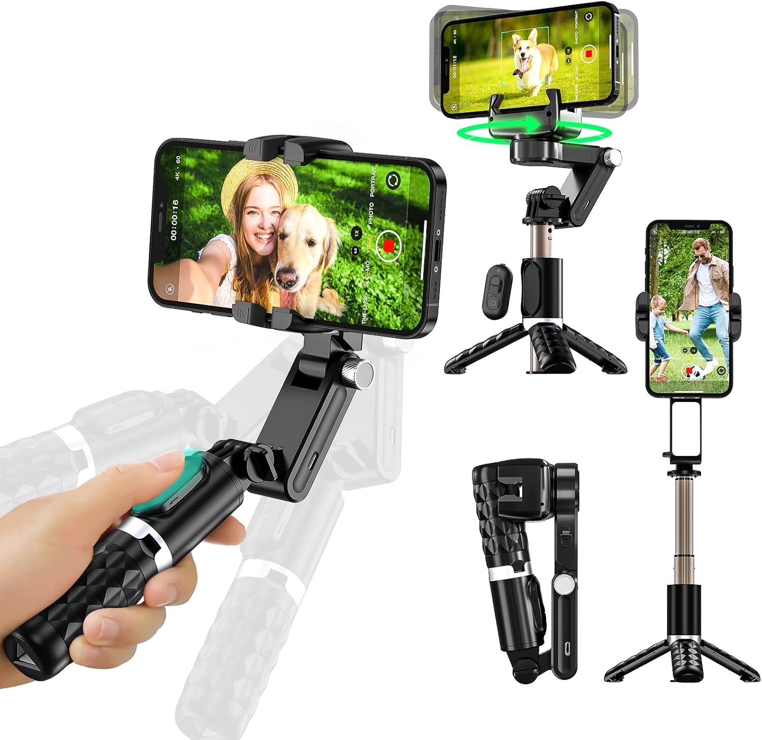Amazon.com: Gimbal Stabilizer with Phone Tripod for iPhone: Handheld ...