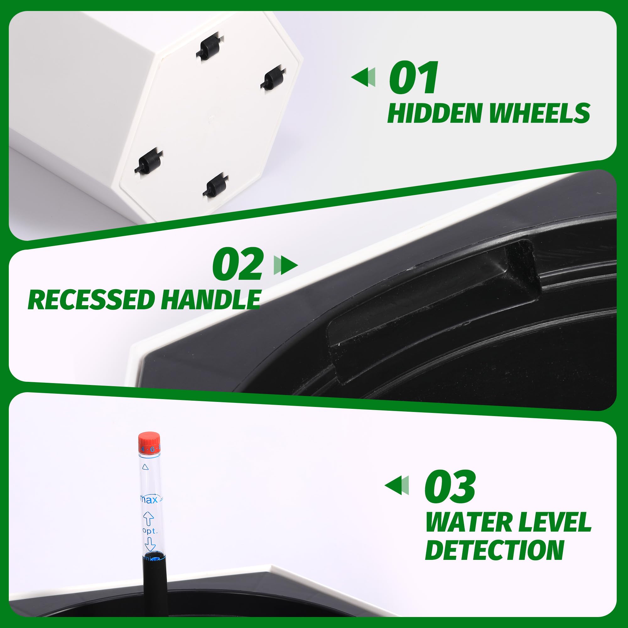 Snapklik.com : STMHOM Hexagonal Planters Set Of 2, Self Watering Pots ...