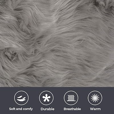 Amazon.com: Soft Faux Sheepskin Fur Area Rug Beige Fluffy Rug Plush ...