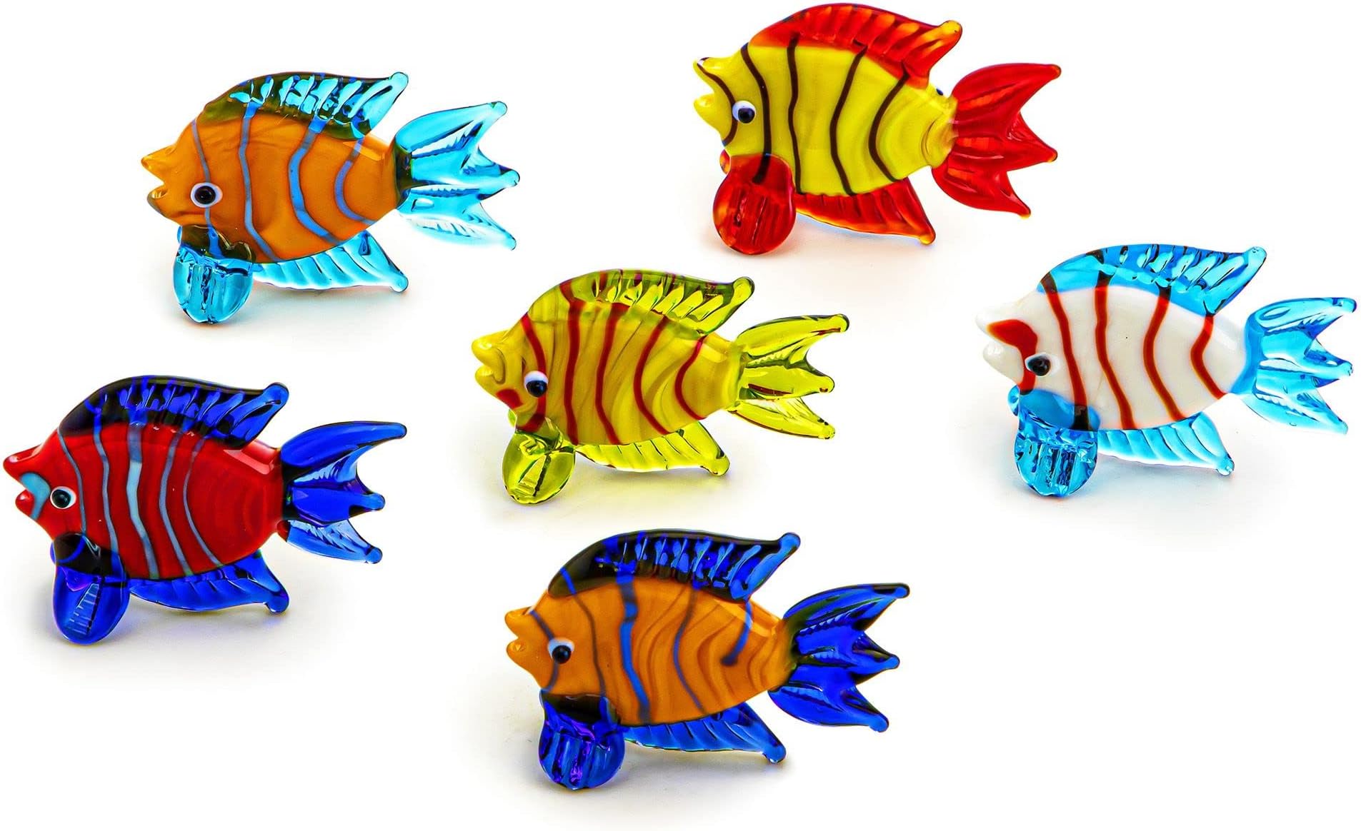 Amazon.com: Handmade Mini 2.5" Glass Goldfish (Lucky Fish) Figurines ...