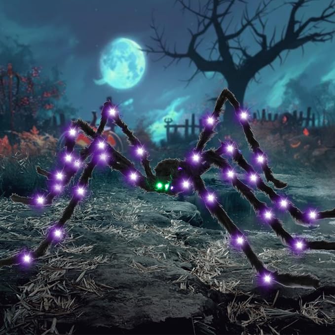 Amazon.com: BEIGUO 6.6Ft Halloween Light Up Giant Spider,Scary Large ...