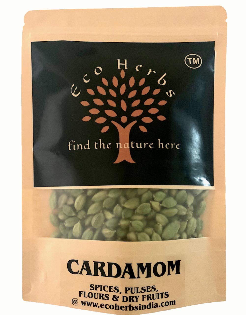 Eco Herbs India Green Cardamom 8mm 50 GMS Elaichi Elakkai South Indian ...