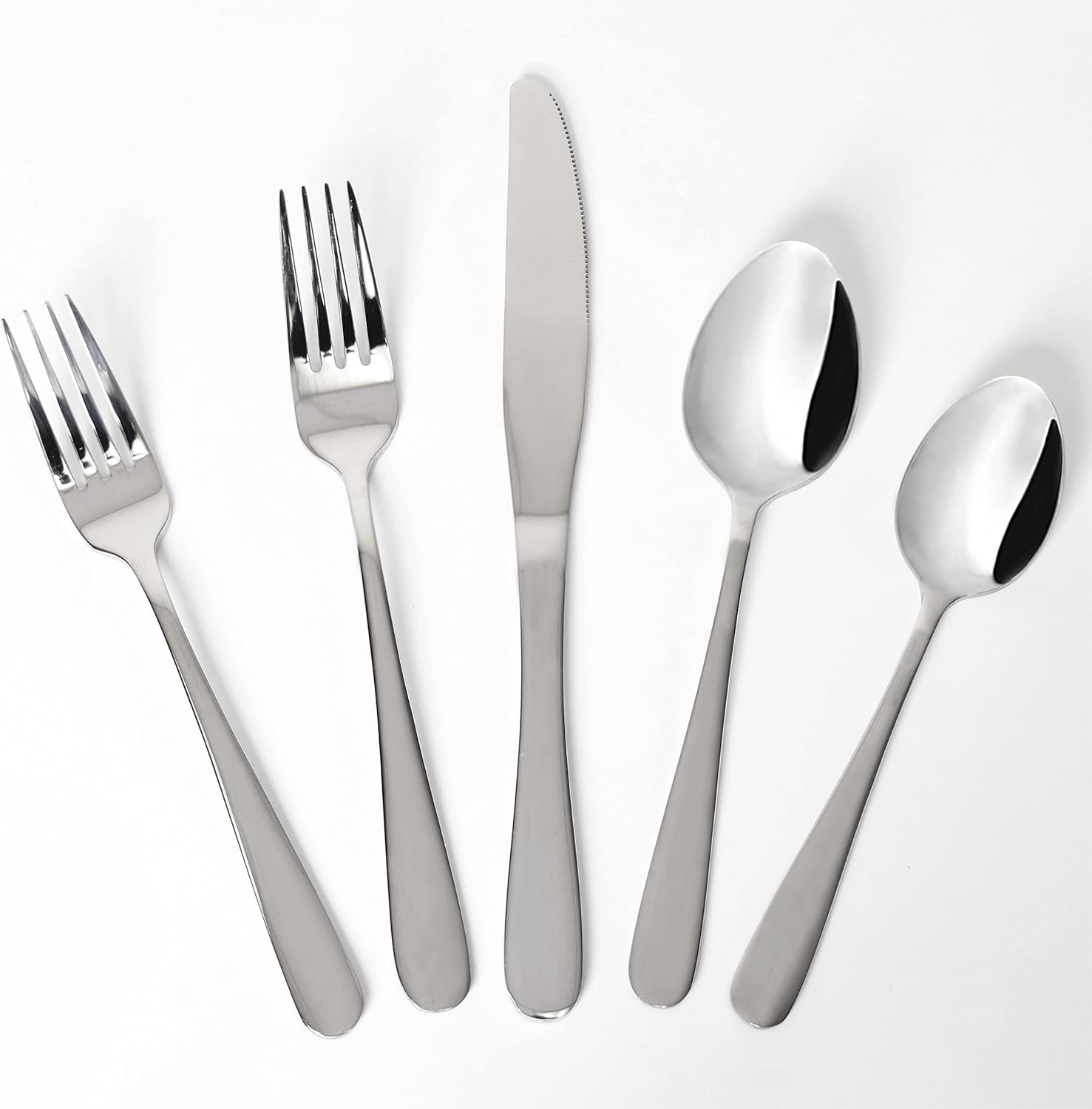 Amazon.com: Silverware Set, QOUTIQUE 20 Piece Stainless Steel Flatware ...