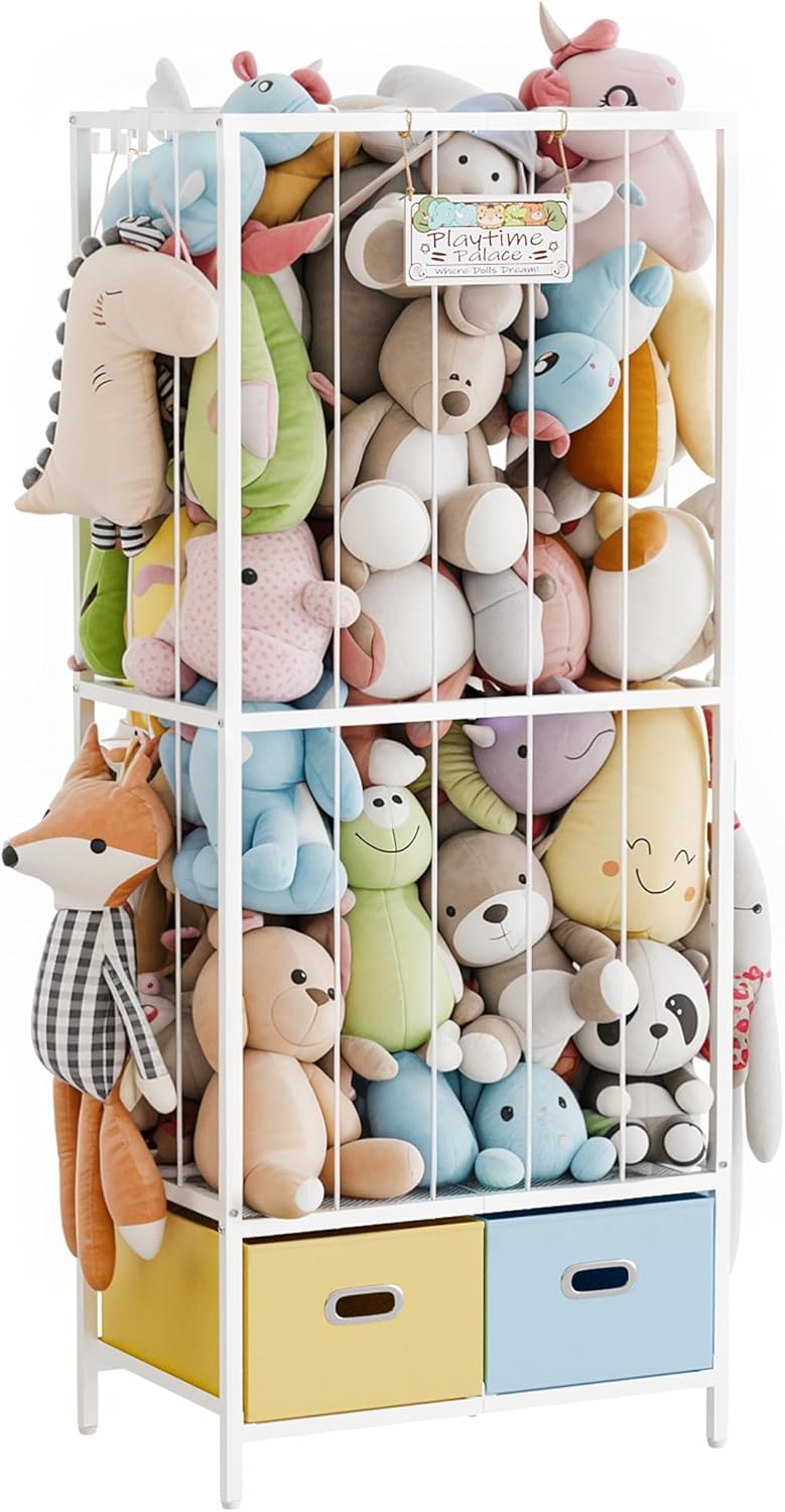 Amazon.com: Stuffed Animal Storage Toy Organizer - Metal Kids Toy ...