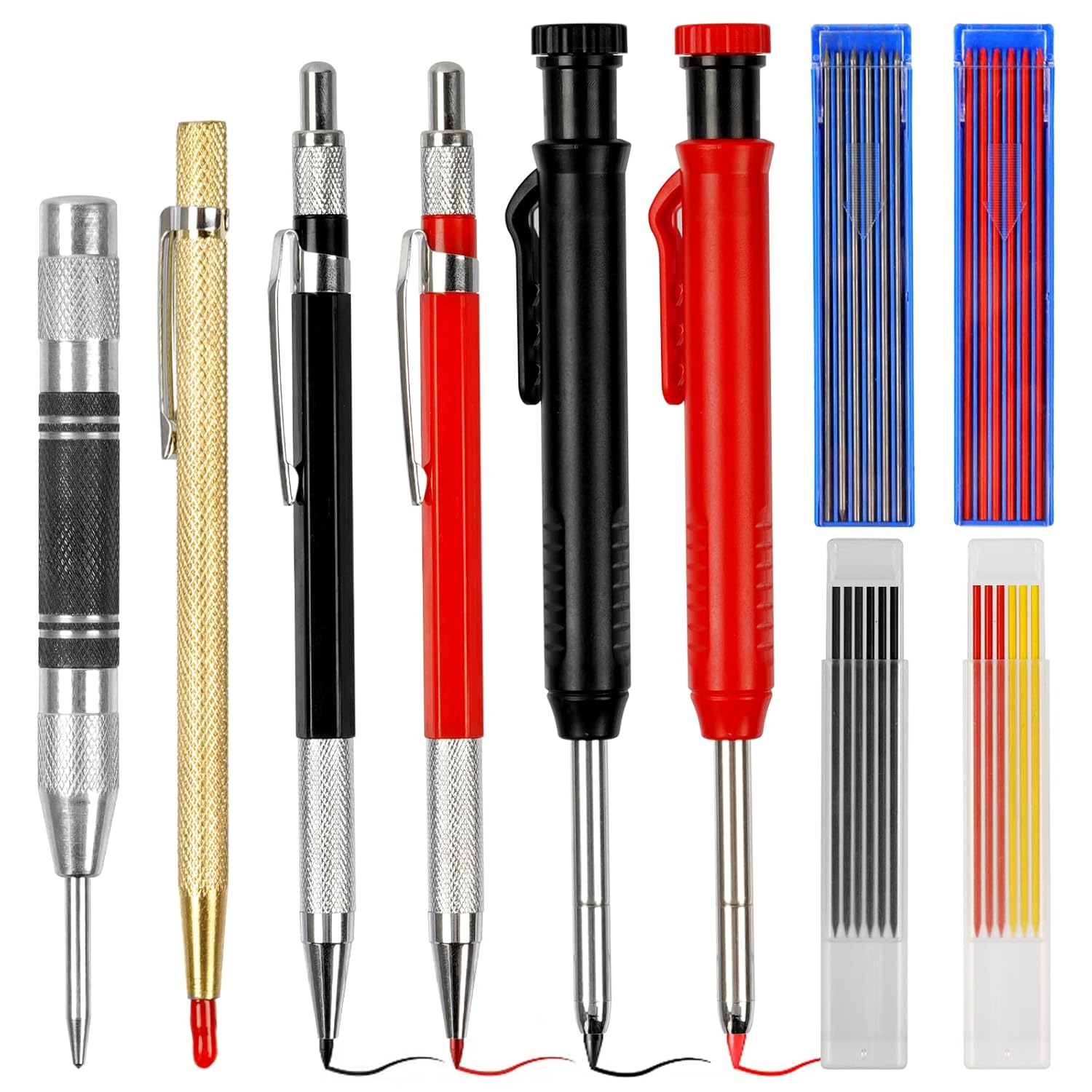 Mechanical Carpenter Pencils Set 1 Automatic Center Punch,1 Carbide ...