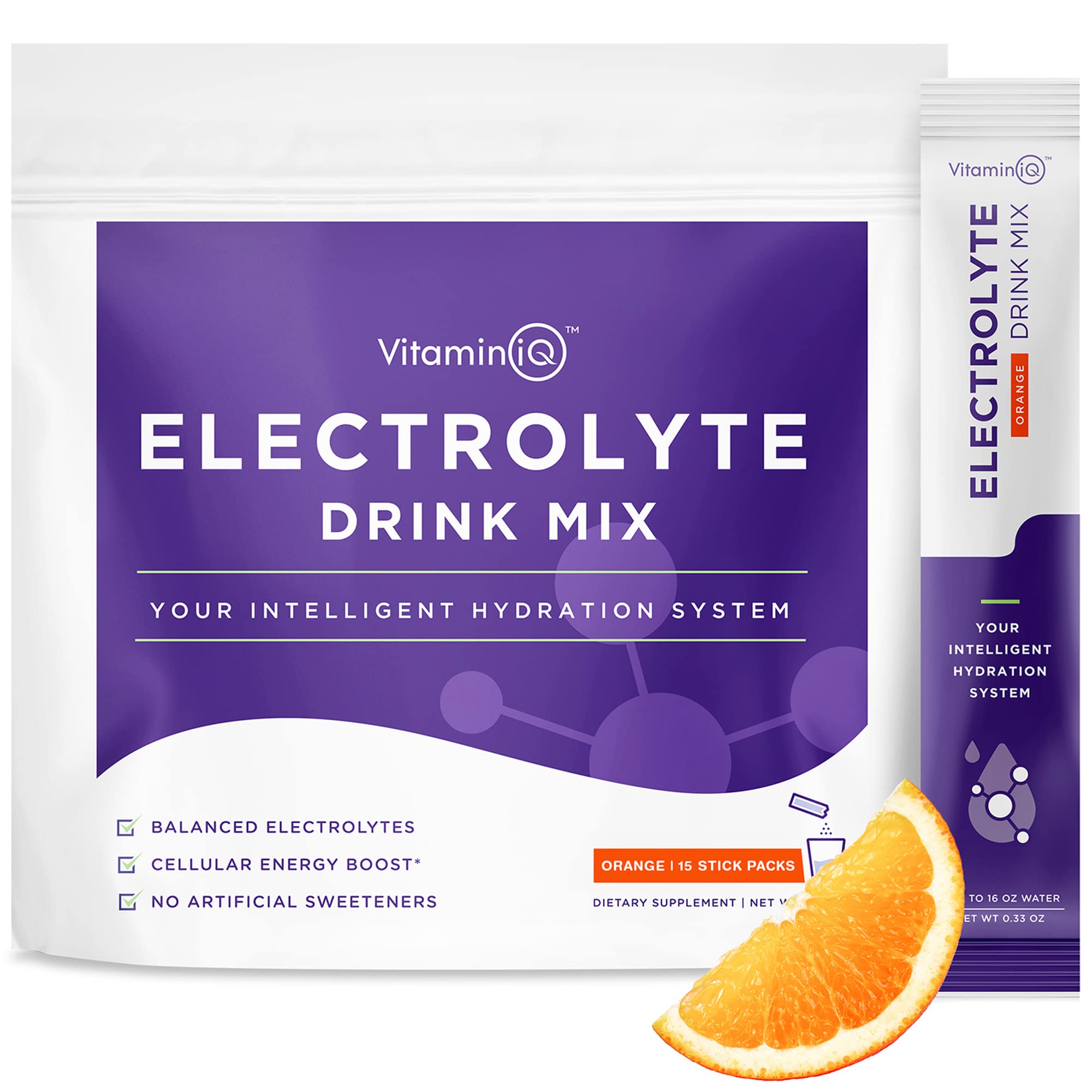 Amazon.com: VitaminIQ Electrolytes Powder - 15 Sticks Electrolyte ...
