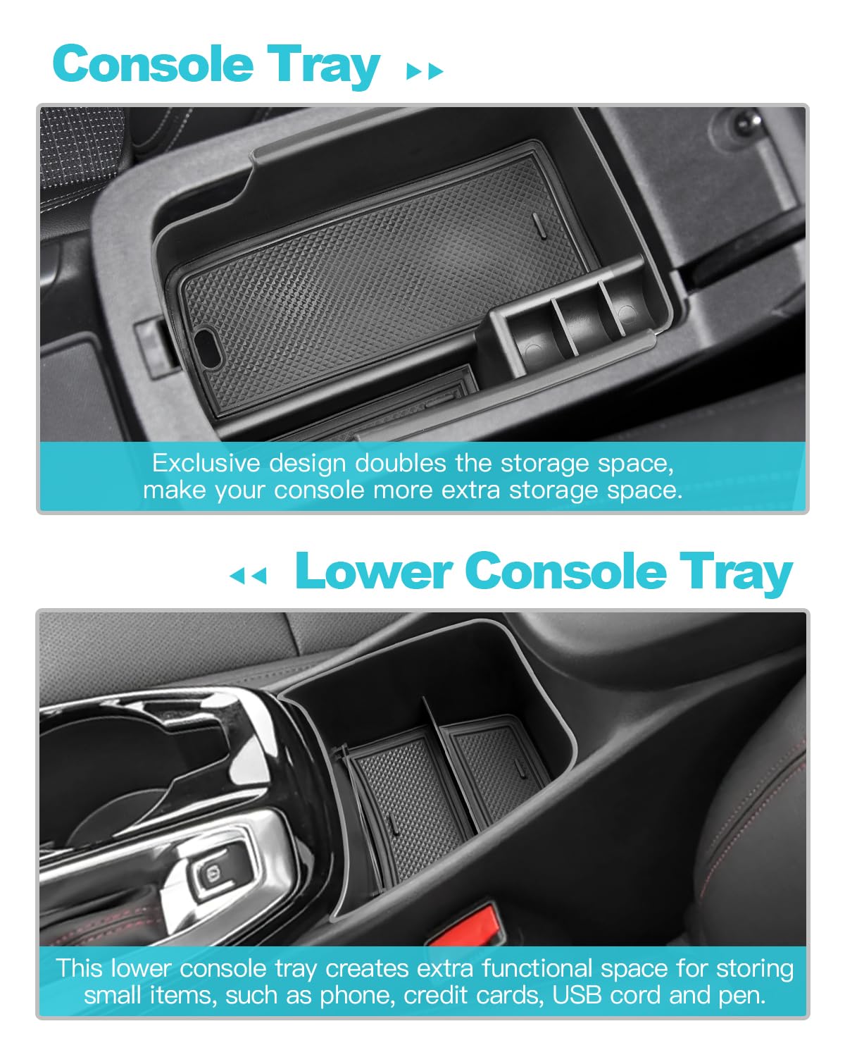 Snapklik.com : 2 Pack 2024 2025 Trax Center Console Organizer Tray For ...