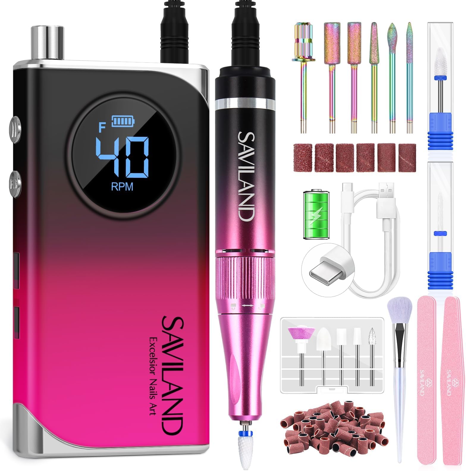 Amazon.com: SAVILAND SSPro X-Drill Nail Drill Professional: 45000 RPM ...