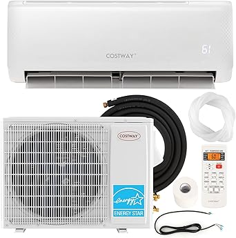 Amazon.com: COSTWAY 12,000 BTU Mini Split Air Conditioner, with Heat ...