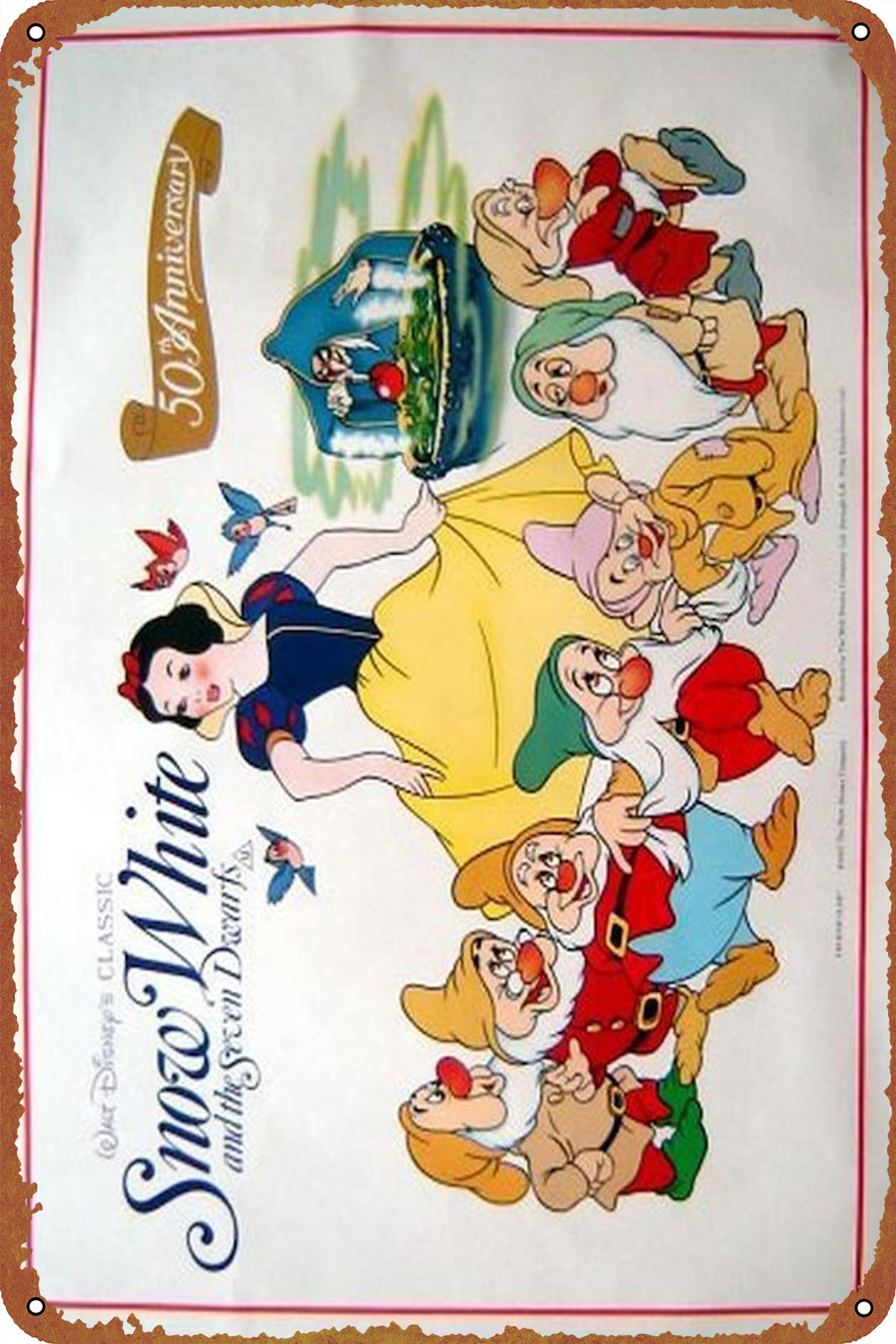 Amazon.com : Snow White and the Seven Dwarfs Tin Sign Retro Metal Movie ...
