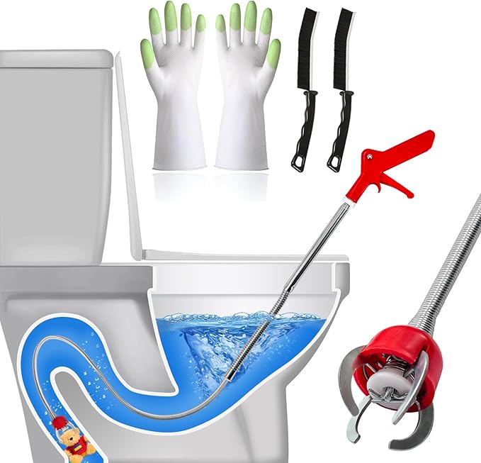 Drain Augers 68inch Toilet Snake Drain Clog Remover Toilet Auger Snake ...