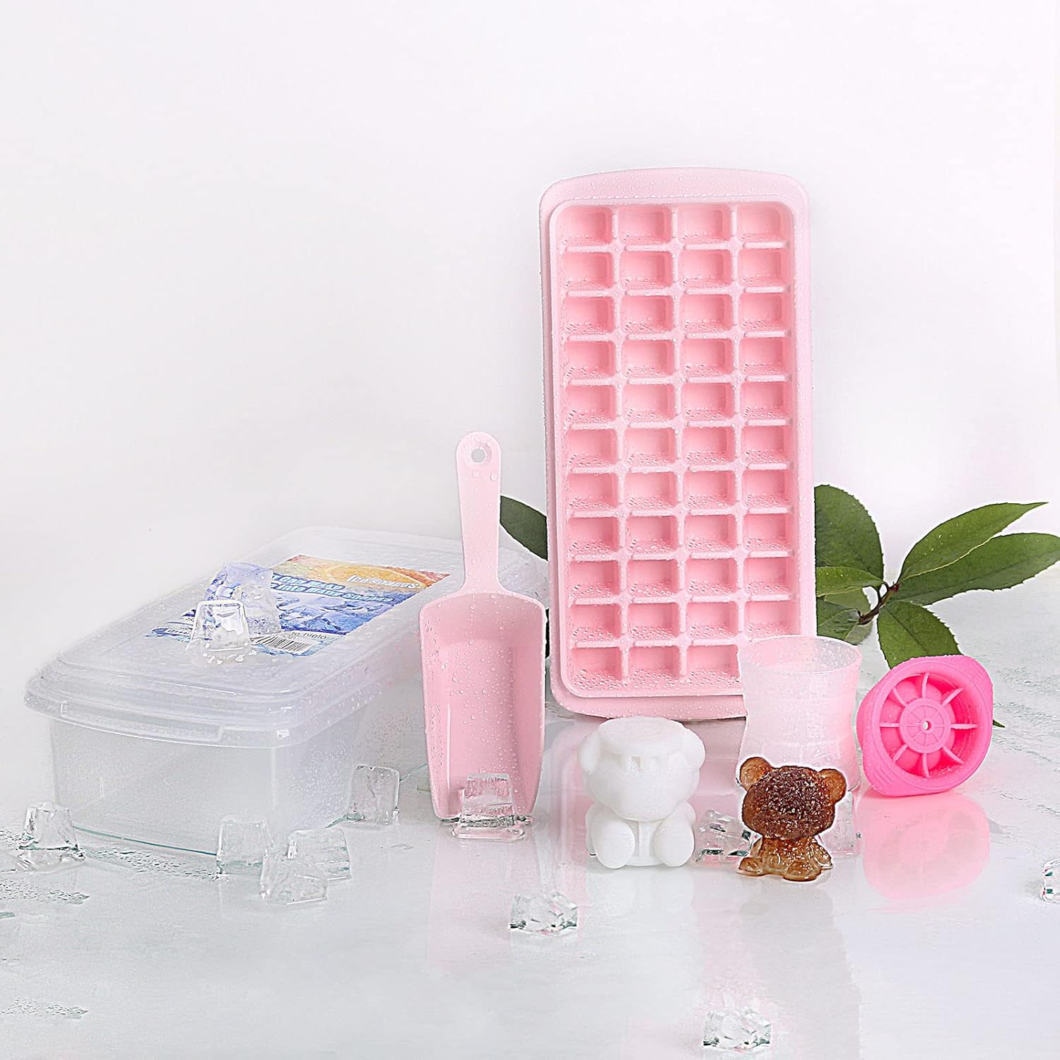 Amazon.com: Ice Cube Tray with Lid and Storage Bin for Freezer ...