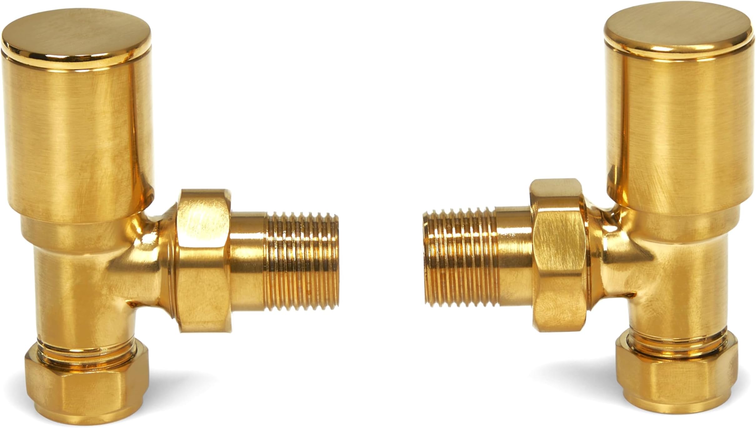 Brushed Brass Angled Radiator Valve Pair : Amazon.co.uk: DIY & Tools
