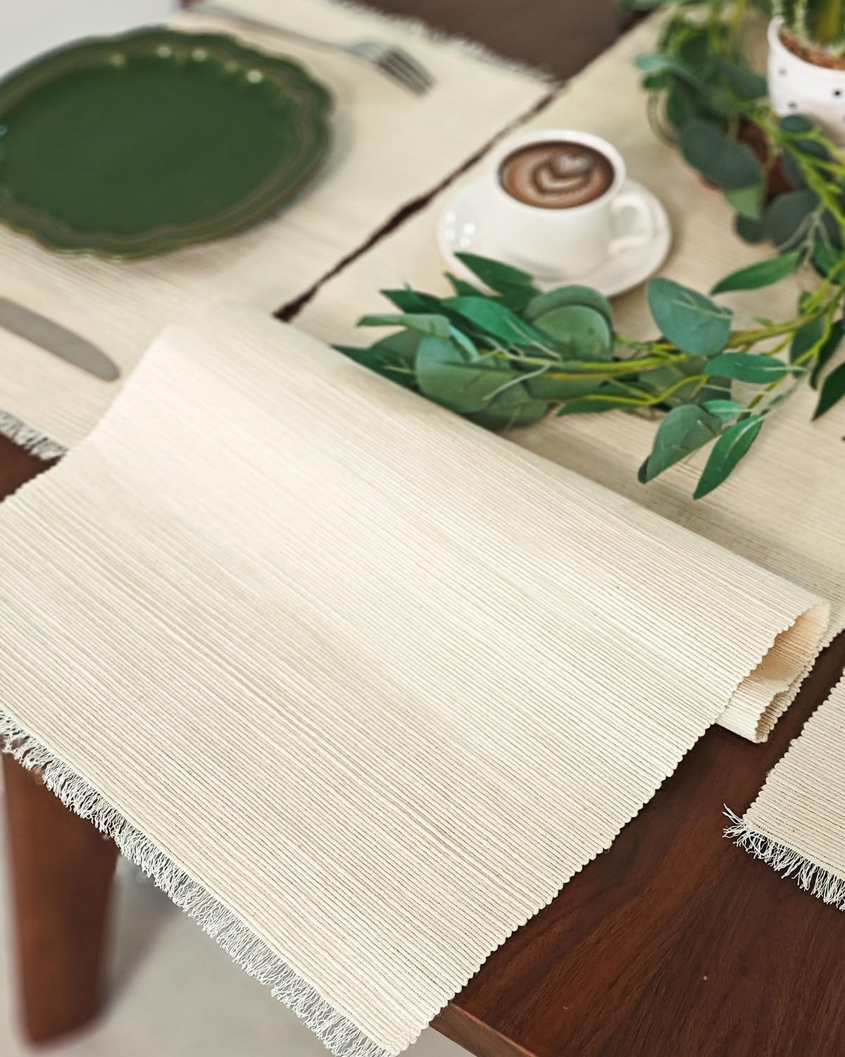 Amazon.com: Beige Table Runner 48 Inches Long Retro Style Table Runner ...