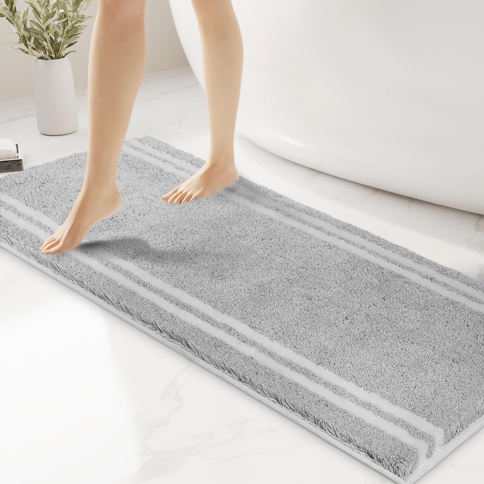 Amazon.com: PURRUGS Non-Slip Bathroom Rug 24" x 60" - Super Absorbent ...