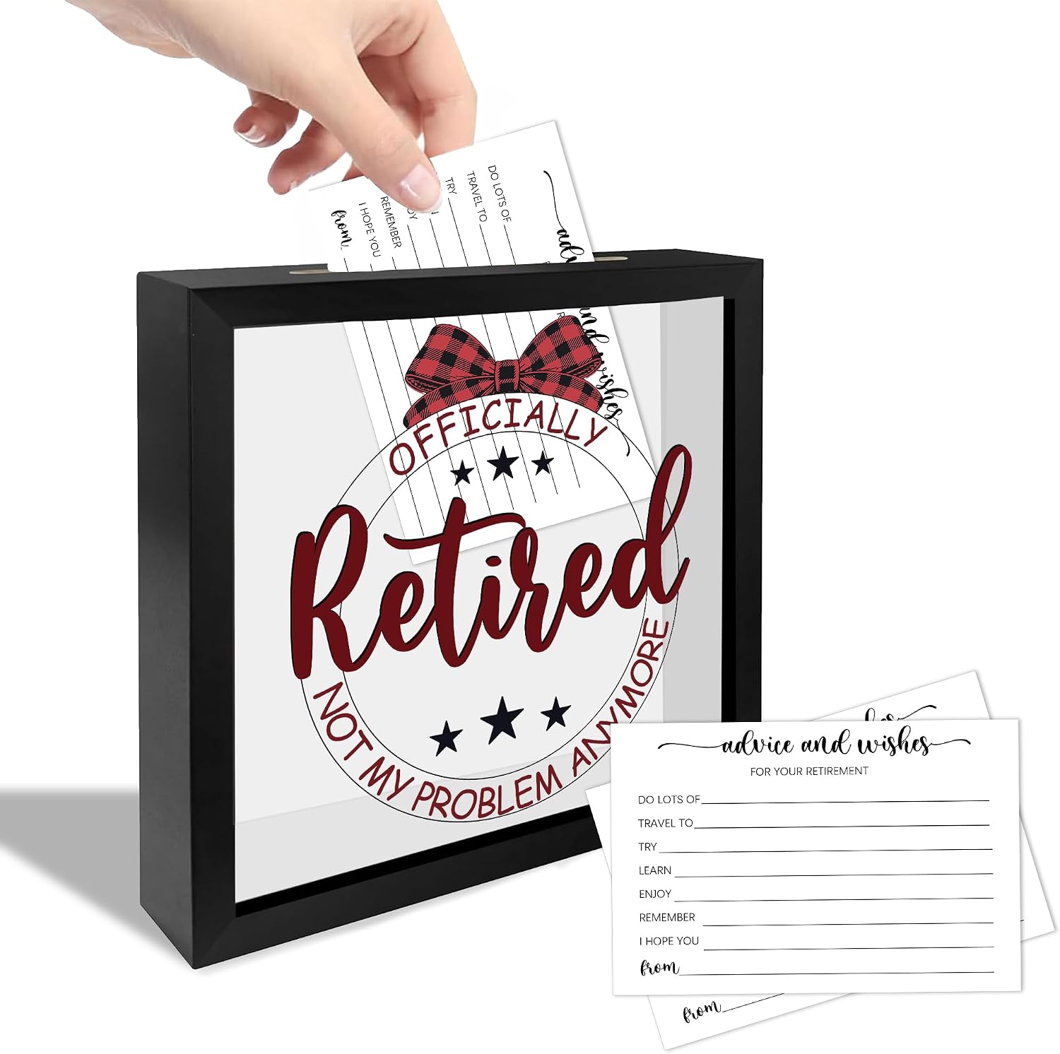 Amazon.com: Retirement Card Box with Clear Acrylic, 20 Pcs Blank Cards ...