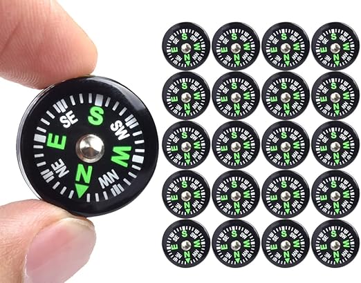 Amazon.com : 20 Pack Button Compass Mini Pocket Oil Filled Compass for ...