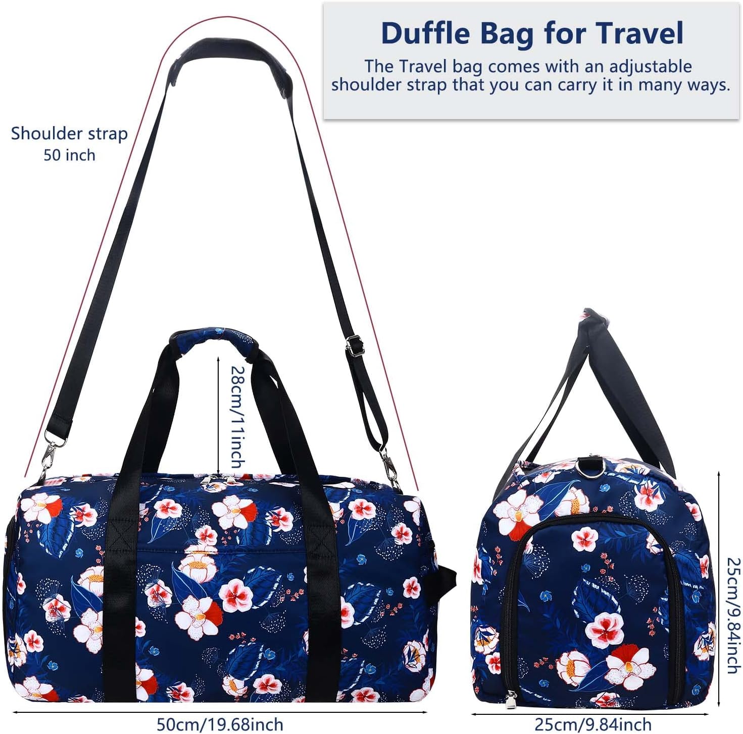 Travel Duffel Bags,Weekender Overnight Gym Sports Bag with Shoe ...