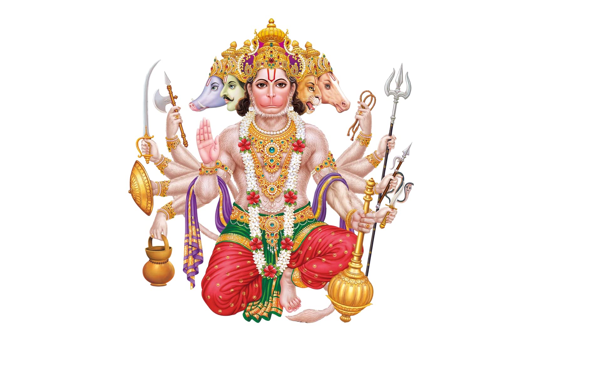 Buy DreamKraft Panchmukhi Hanuman ji Wall Sticker for Home Decor, Kid's ...