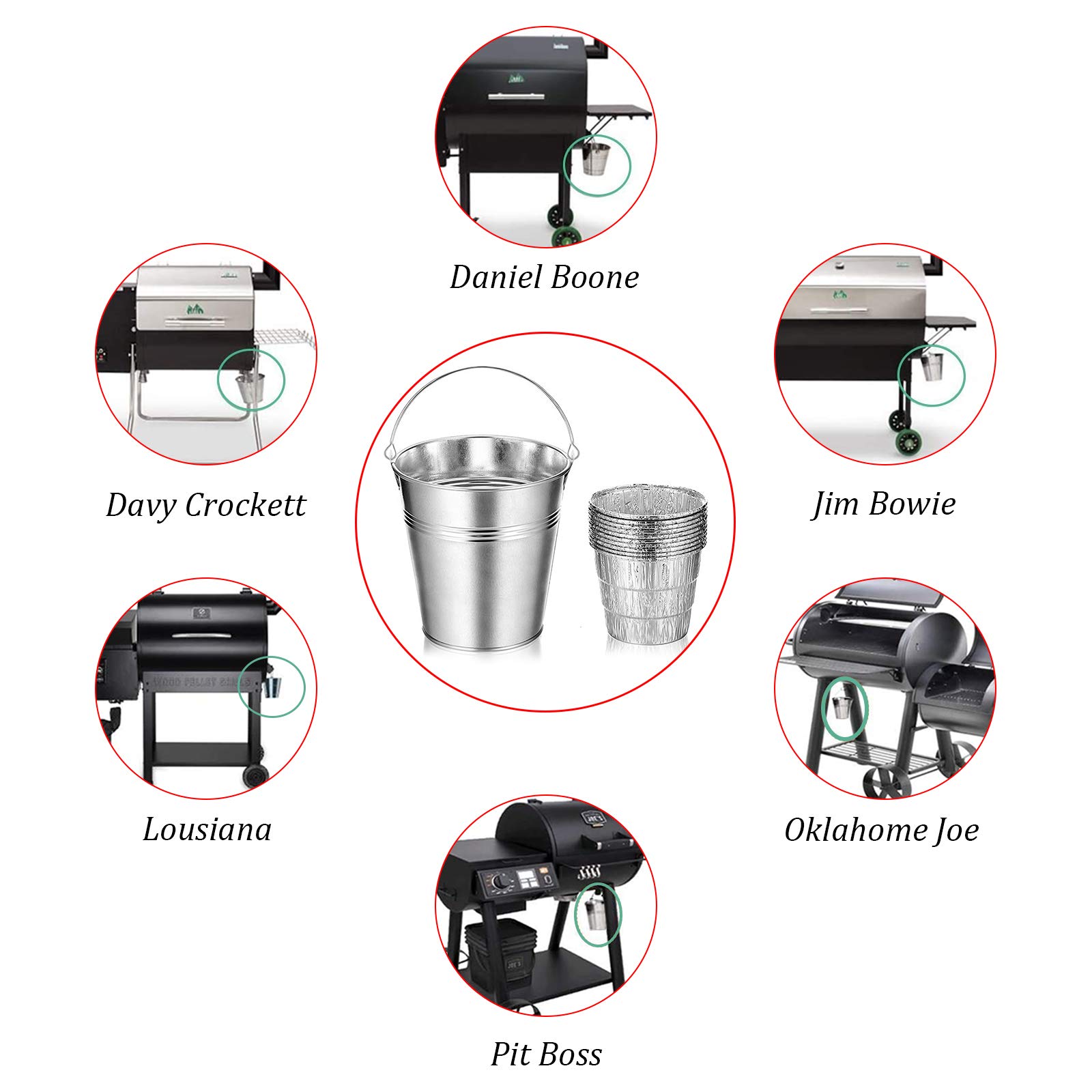 Snapklik.com : Drip Grease Bucket For Traeger Pit Boss REC TEC Oklahoma ...