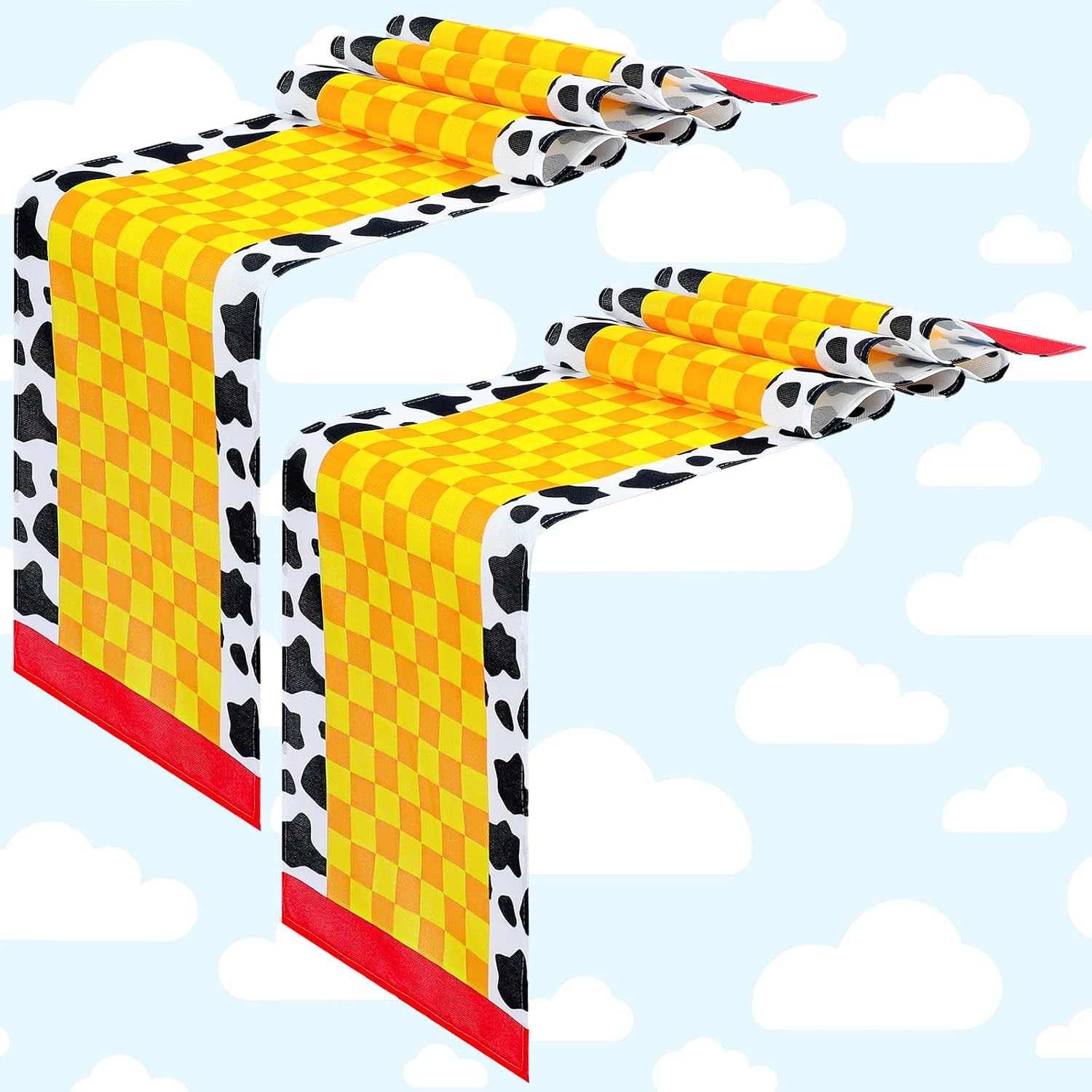 Amazon.com: Windkream 2 Pcs Cartoon Table Runner Cartoon Birthday Party ...