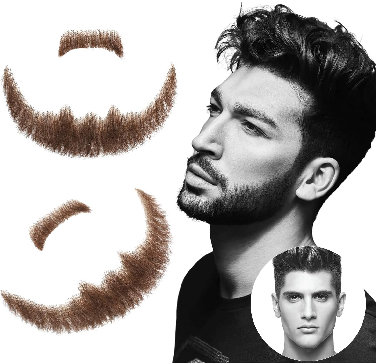 Amazon.com: Wiiyita Fake Beard Goatee Beard Realistic 100% Human Hair ...