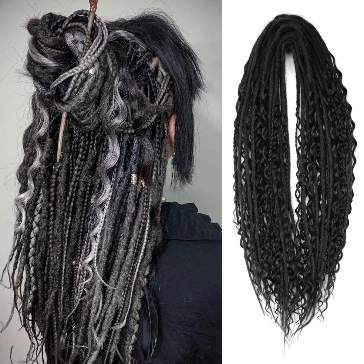 Amazon.com : Pouweney 24 Inch 3 In 1 Dreadlock Extensions Sets, 30 ...