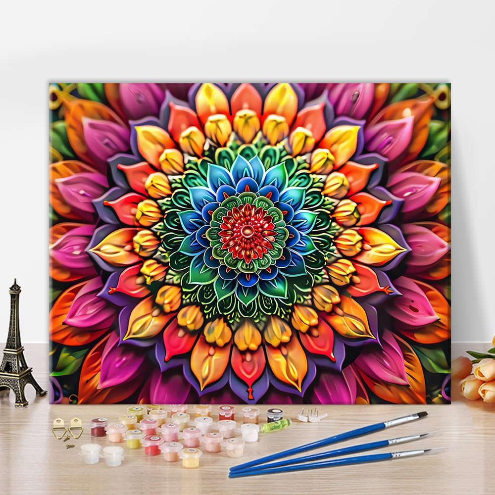 Amazon.com: TUMOVO Mandala Paint by Numbers for Adults Beginner, Adult Paint by Number Kits on ...