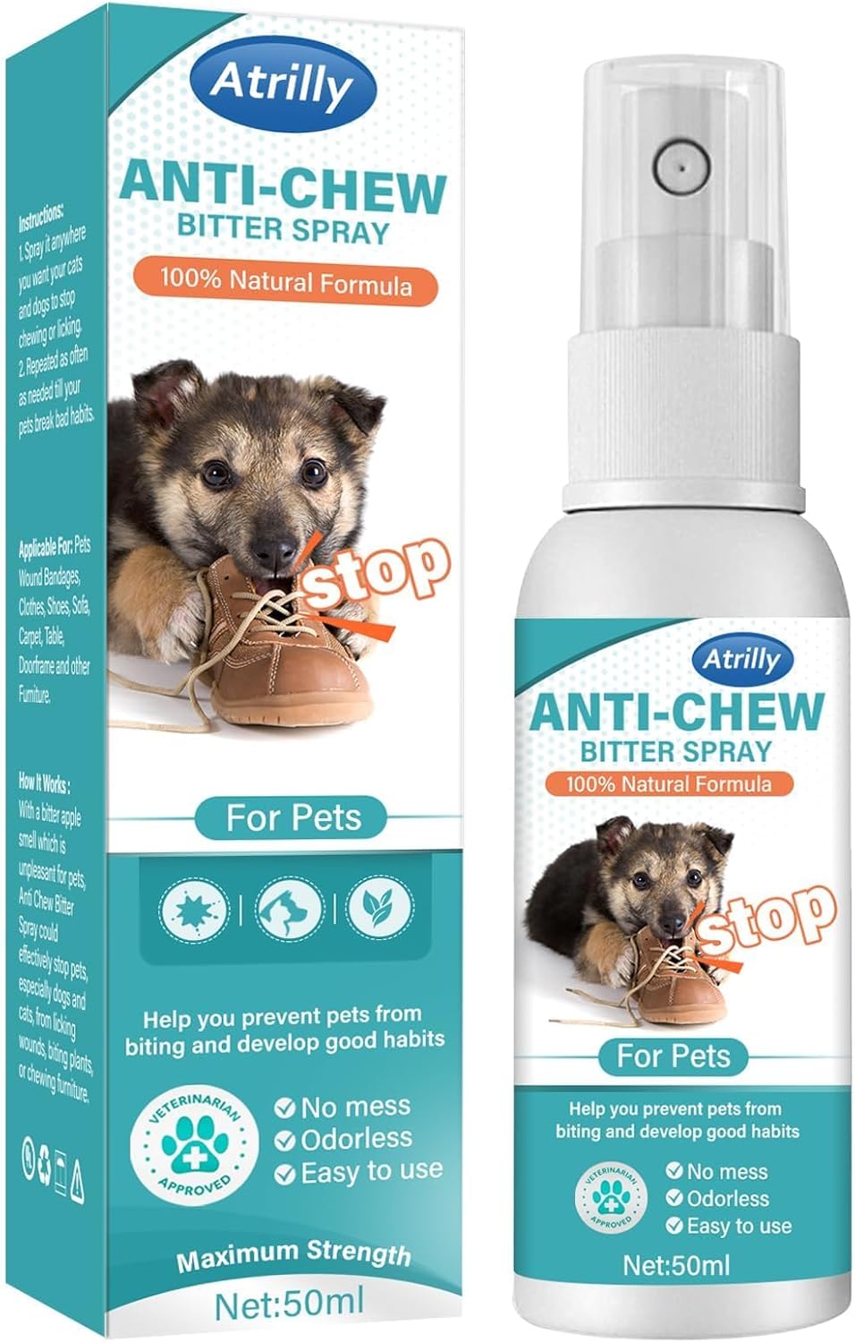 Bitter Dog Spray to Stop Chewing, Anti Chew Spray for Dogs, Anti Chew ...