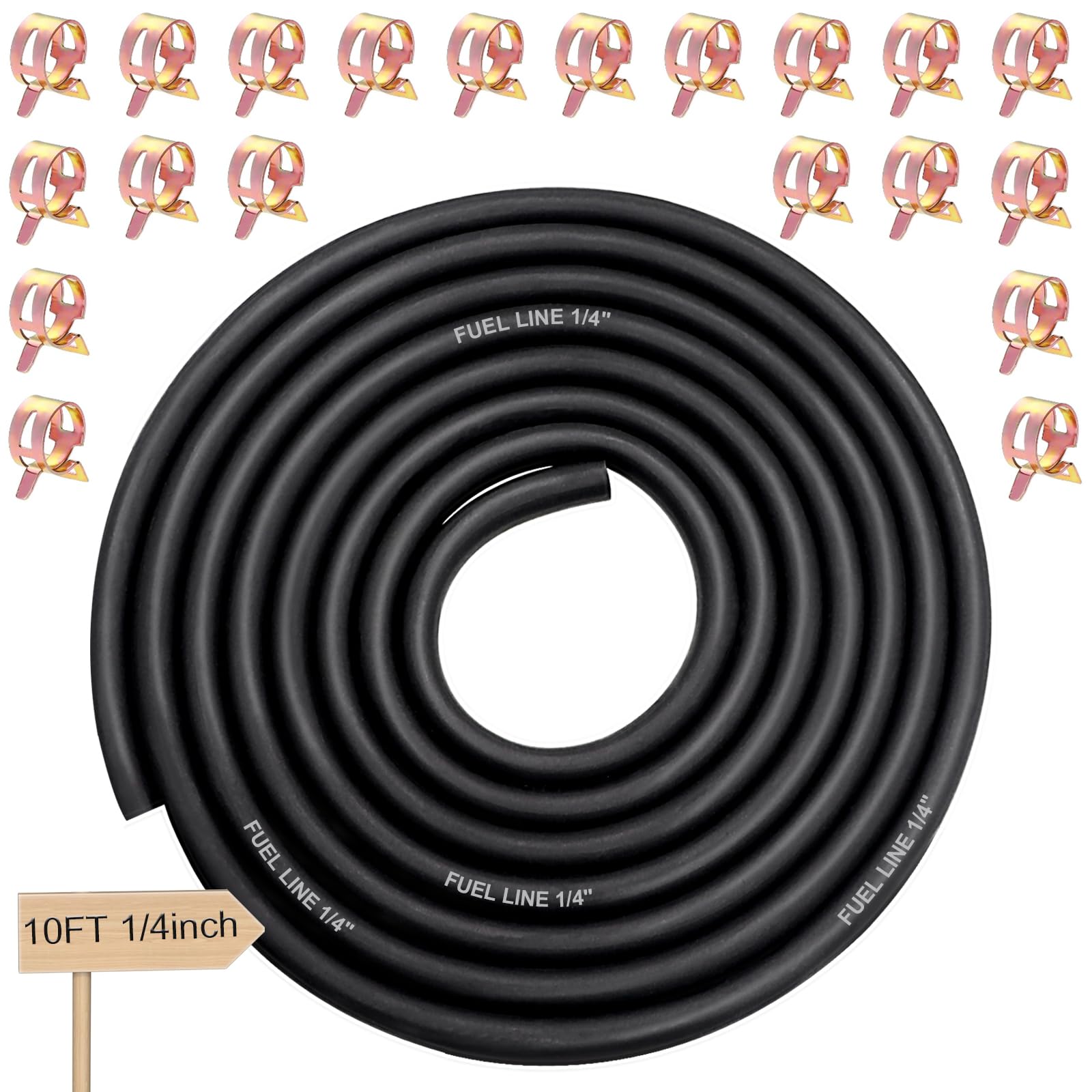 Snapklik.com : Smseace 21Pcs 1/4 Inch10Ft Fuel Line Hose Rubber Fuel Line