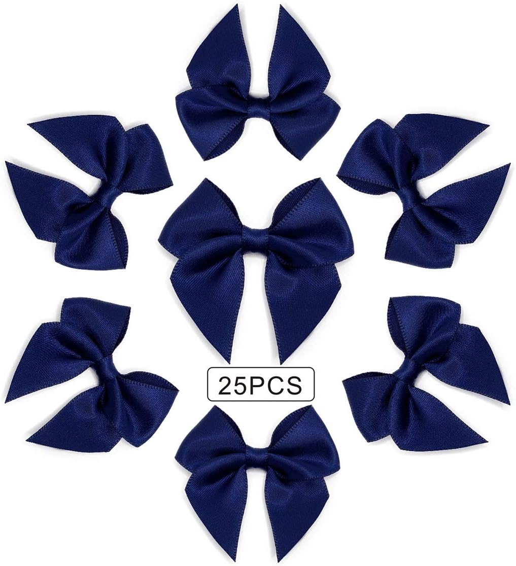 Amazon.com: Briefix 25 Pieces Mini Grosgrain Ribbon Bows with Removable ...