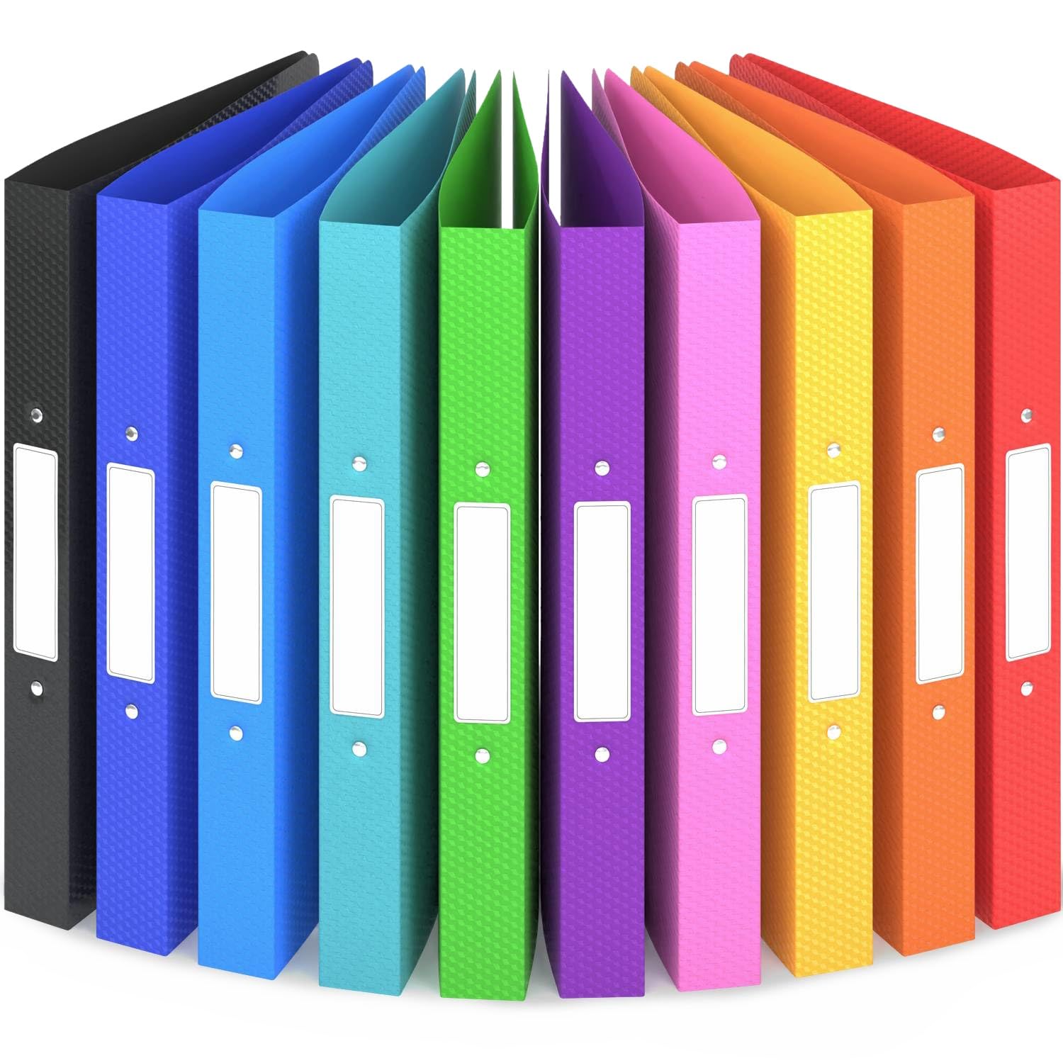 ACROPAQ - 10 x Ringbuch A4 - Mit 2 Ringen, Mit Rückenetiketten ...