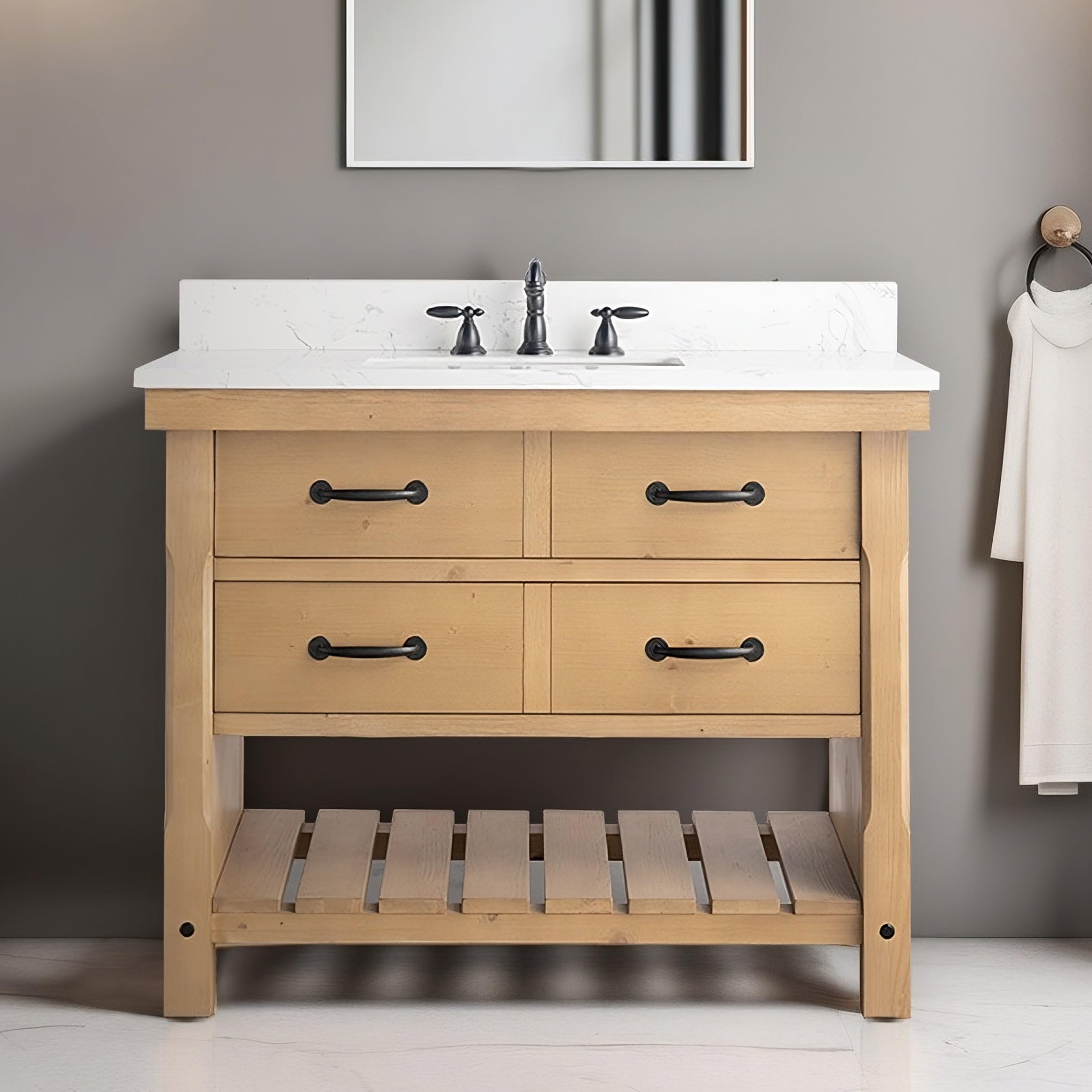 Amazon.com: UrbanFurnishing.net Jack Collection 42" inch Bathroom Sink ...