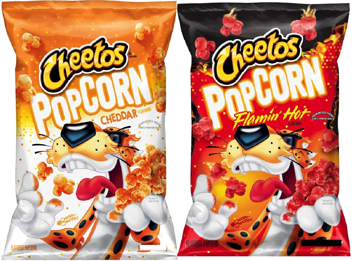 New Cheetos Popcorn Flamin Hot And Cheetos Popcorn Cheddar Classic ...